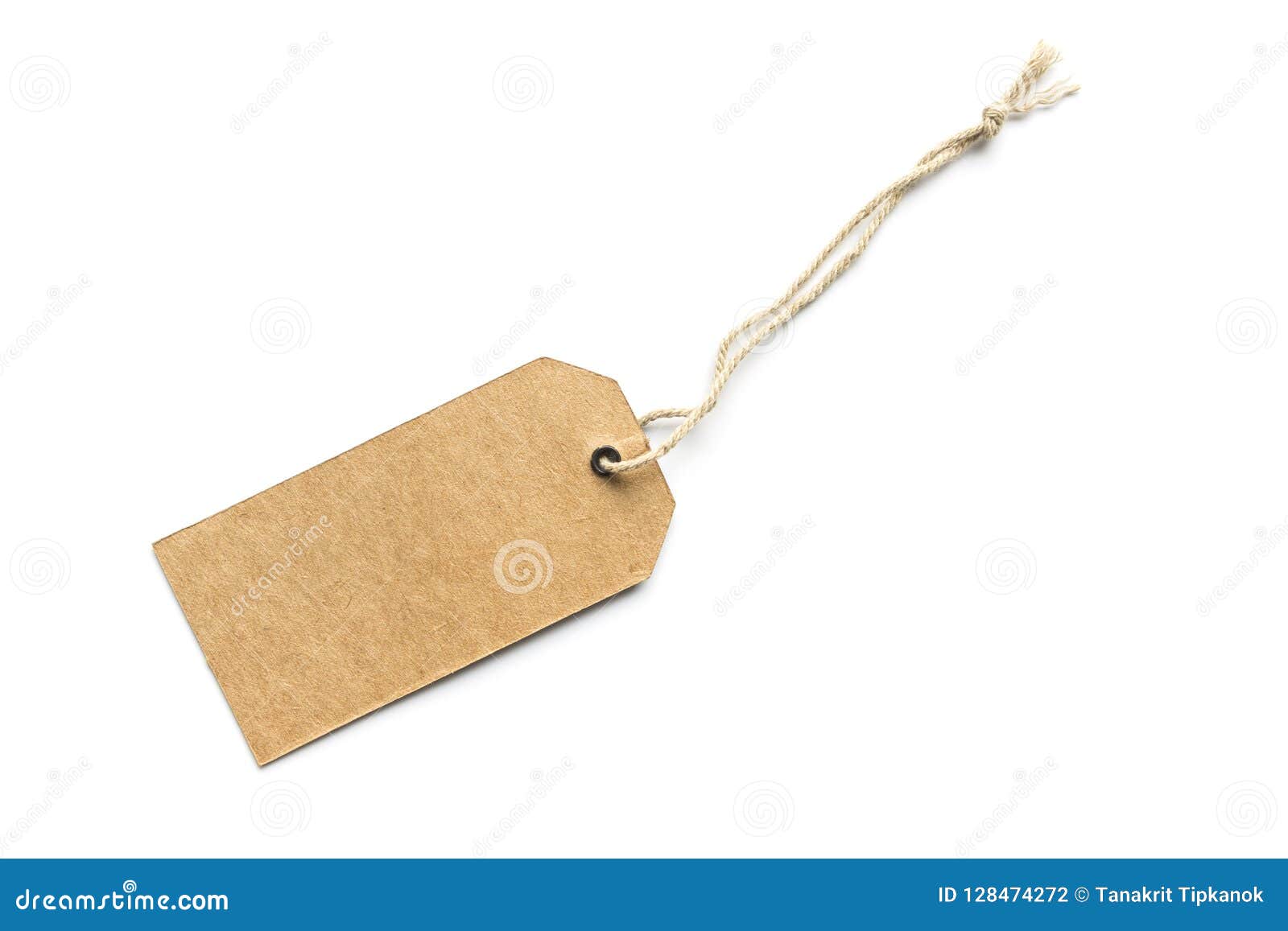 Blank Price Tag or Label with Thread Stock Photo - Image of price ...