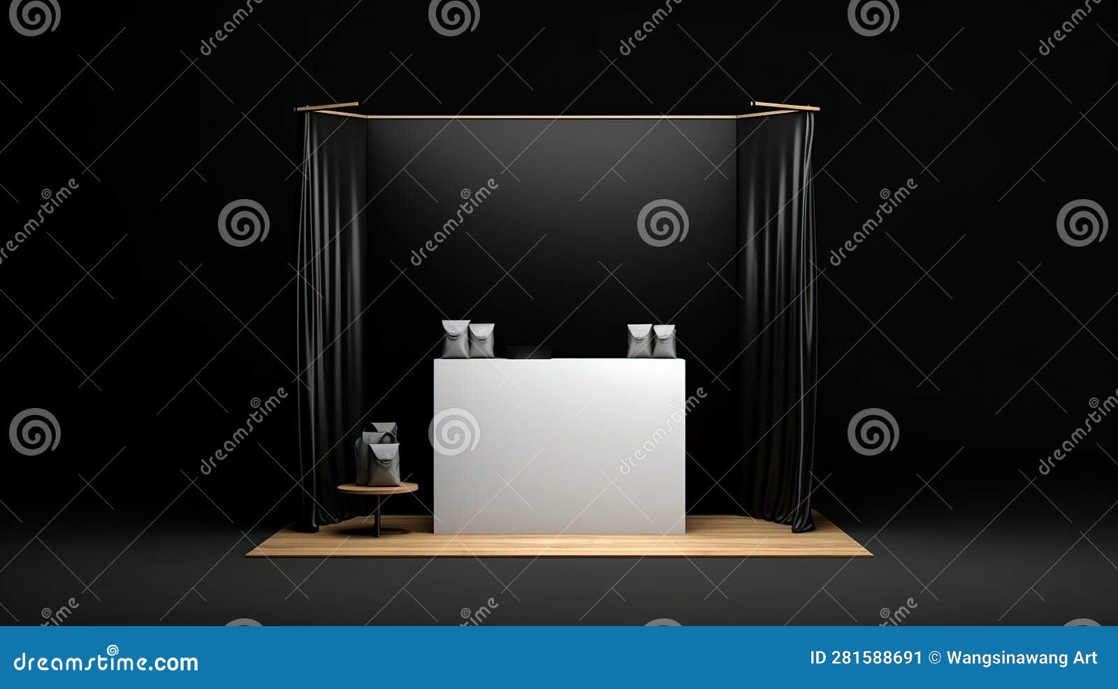 Blank Product Stand and Black Background. Generative AI Stock Image ...