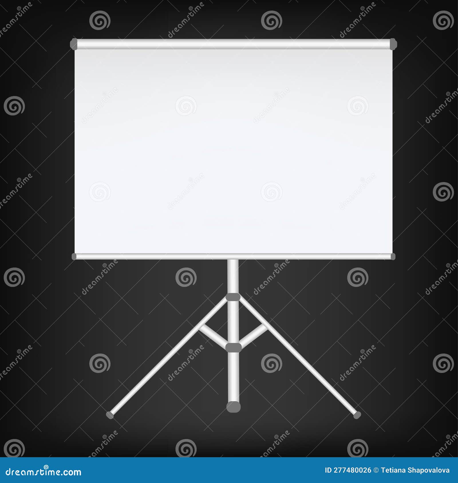 Blank Projection Screen Near Black Wall Indoors. Space for Design Stock ...