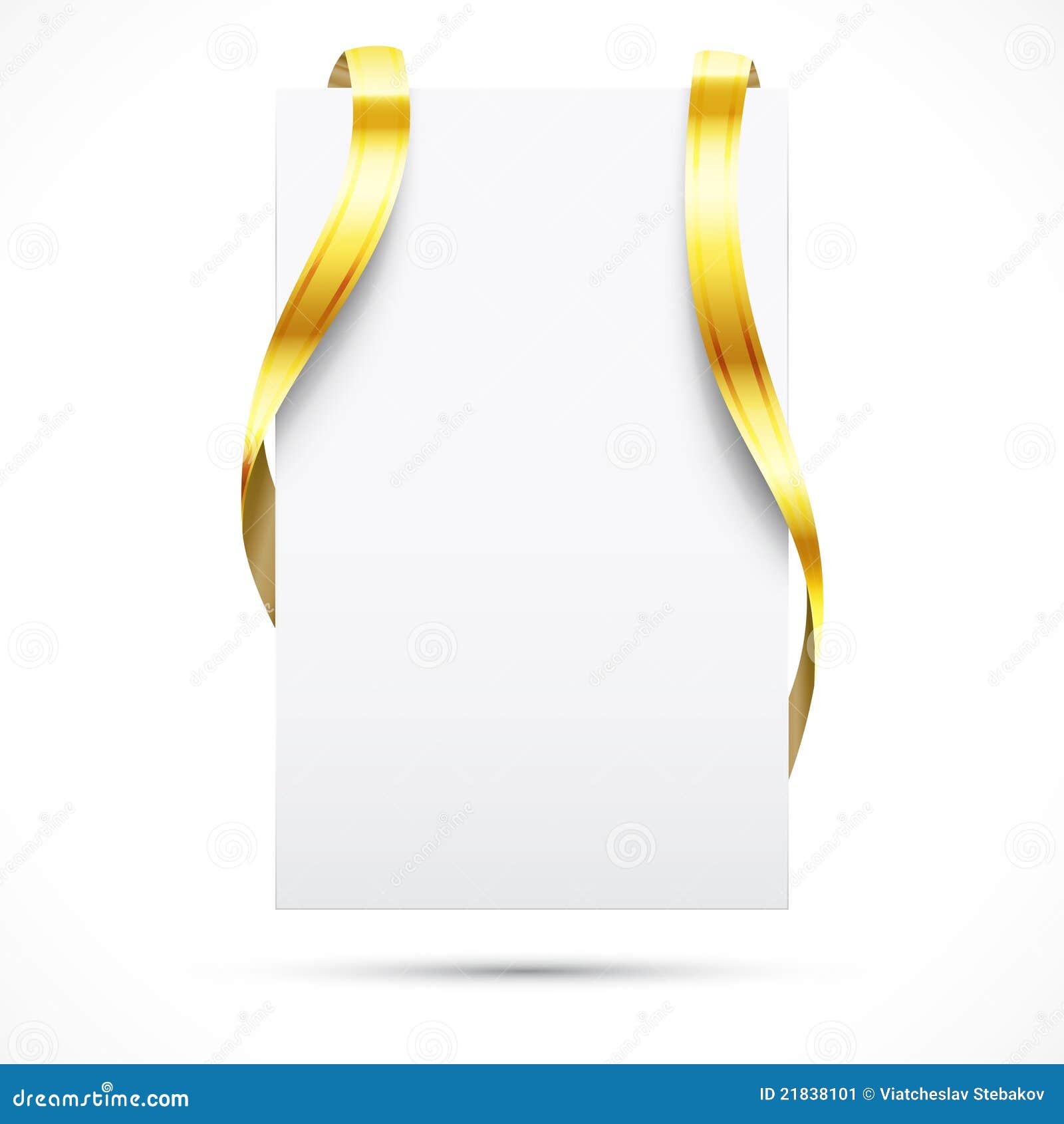Blank Promo Tag with Gold Ribbon Stock Vector - Illustration of page ...