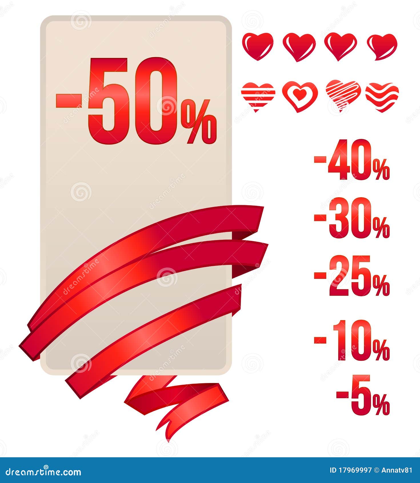 Blank Promo Tag with Ribbon Stock Vector - Illustration of price ...