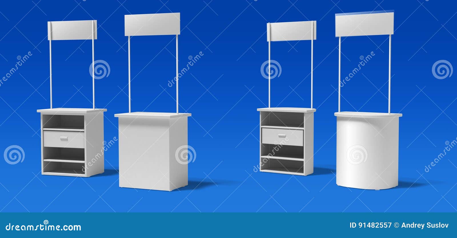 Blank promotion stands stock illustration. Illustration of kiosk - 91482557
