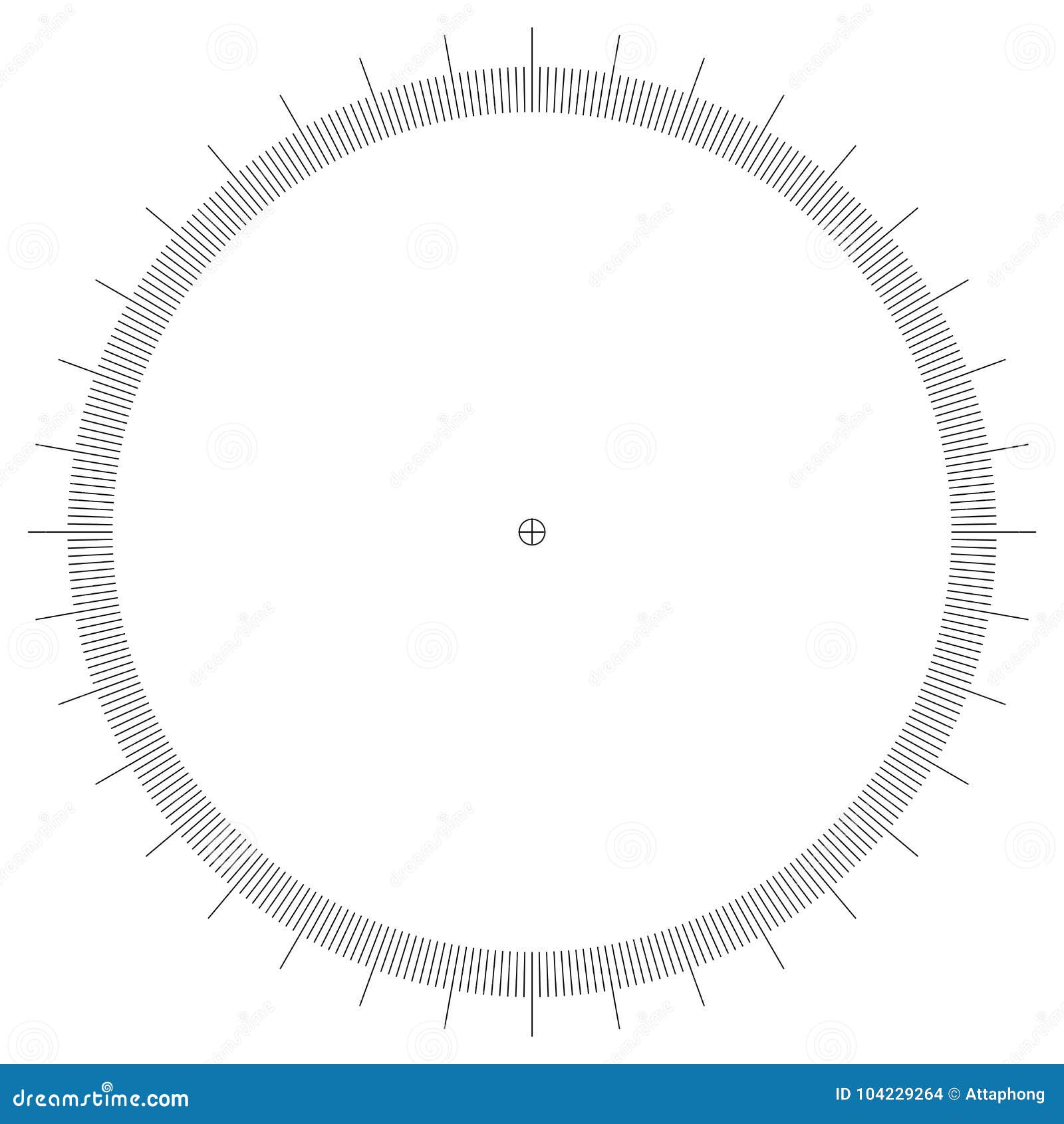 Blank Protractor - Actual Size Graduation Isolated On Background Vector ...