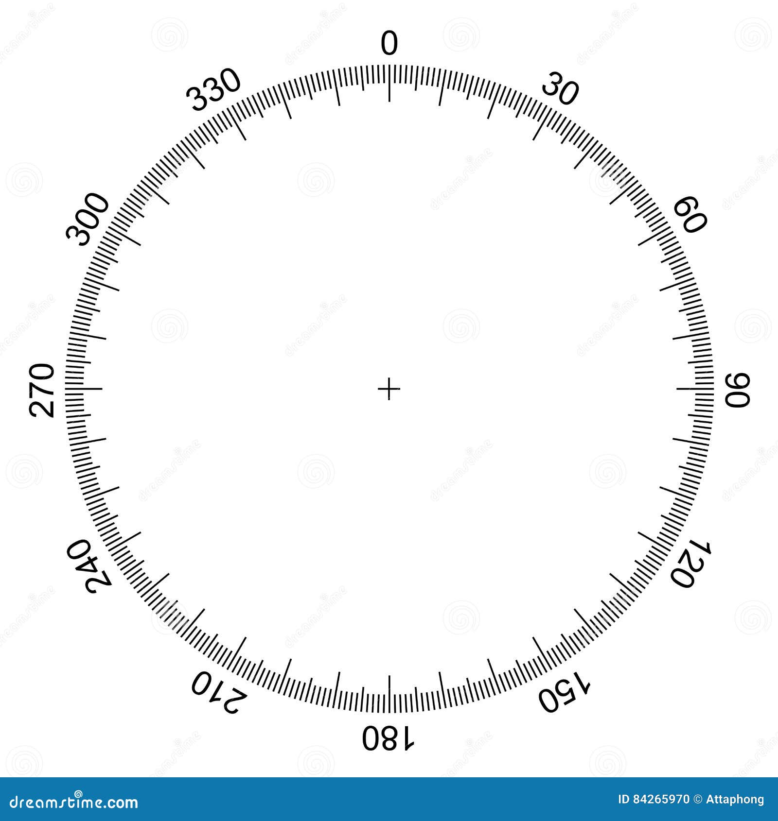 Blank Protractor - Actual Size Graduation Isolated on Background Vector ...
