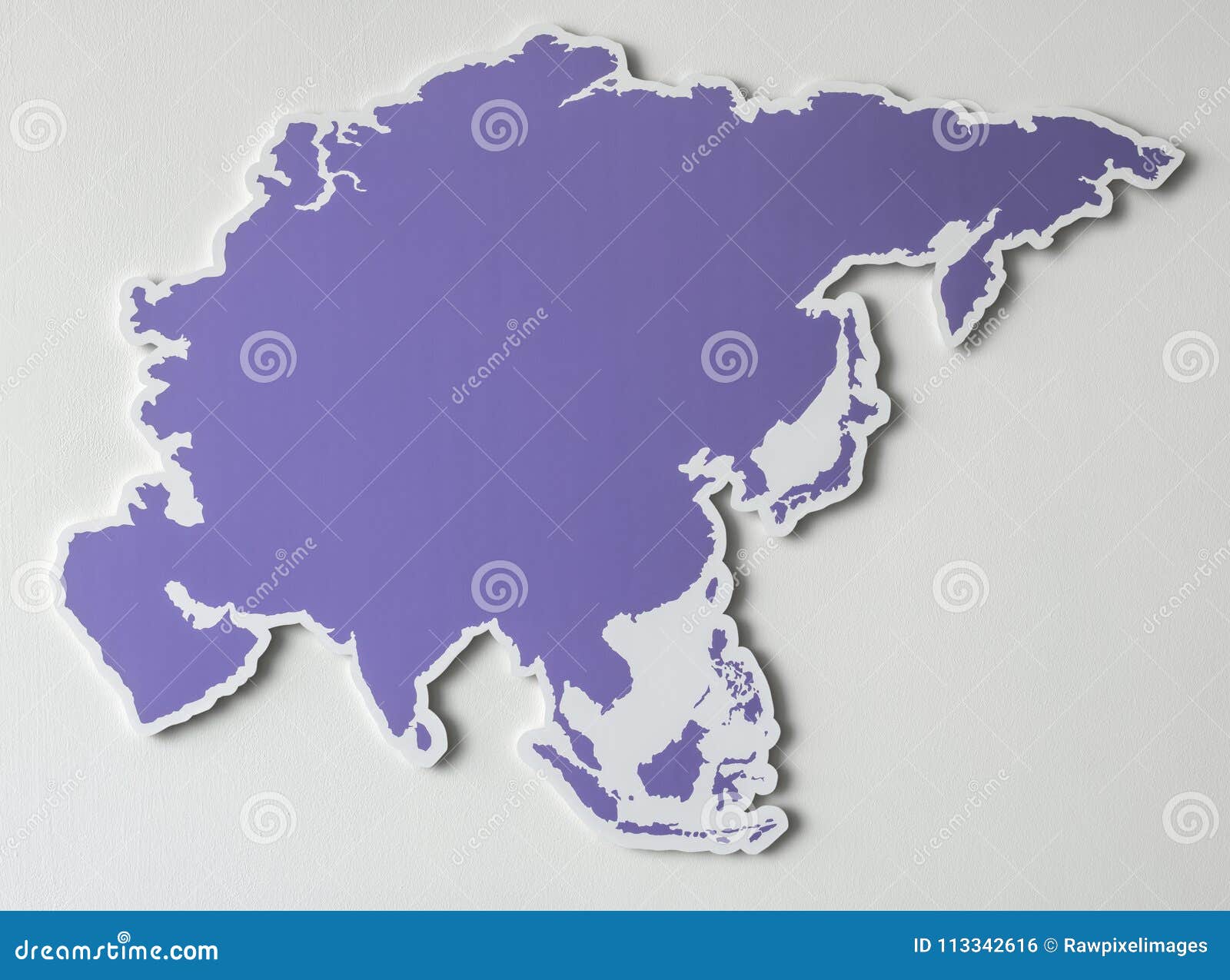 Purple Map of the Asian Continent Stock Illustration - Illustration of ...
