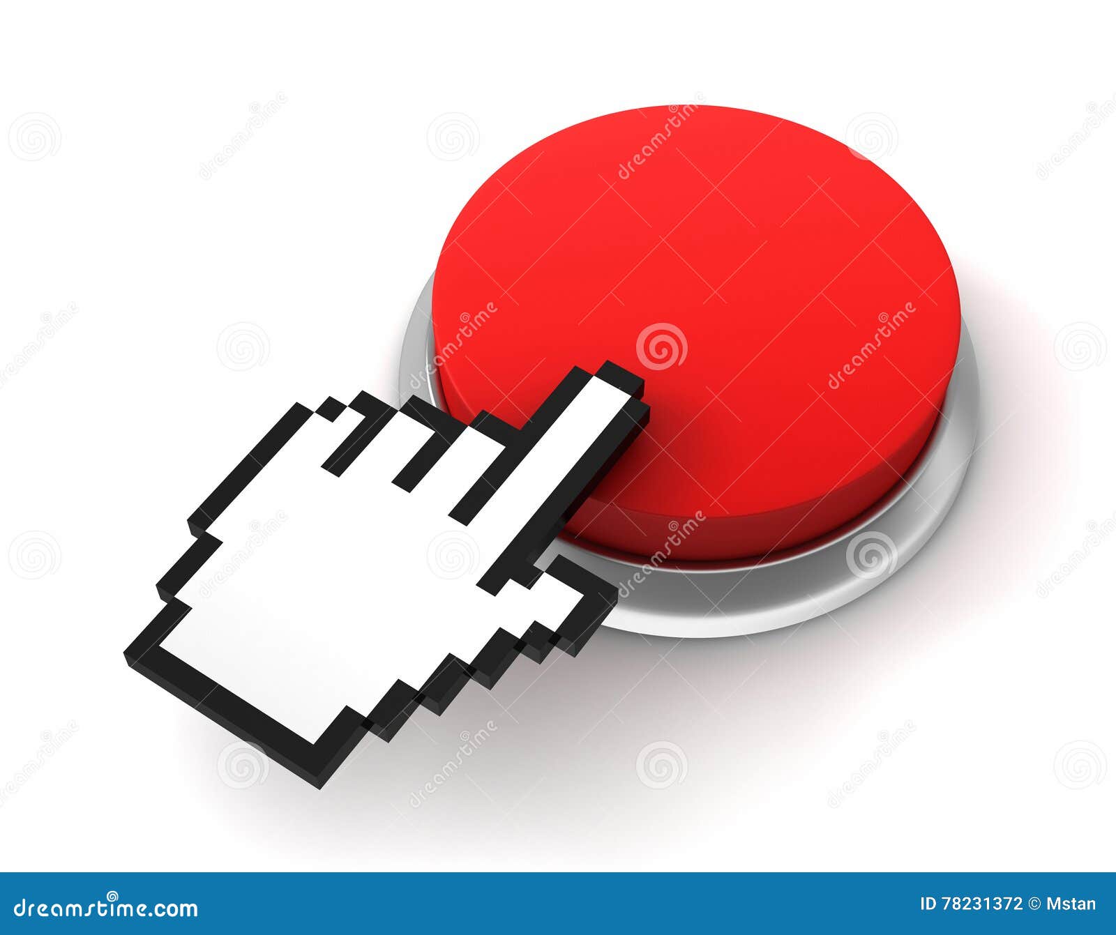 Blank Push Button 3d Illustration Stock Illustration - Illustration of ...