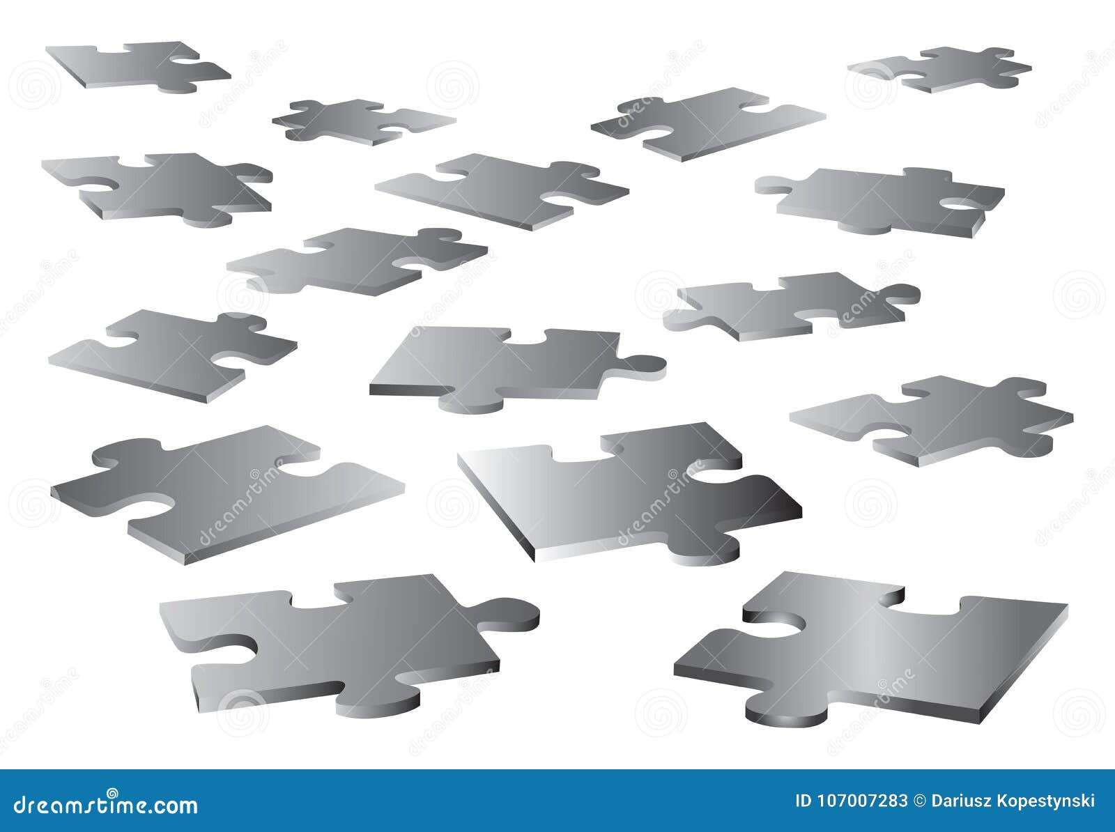 Blank Puzzle elements stock vector. Illustration of design - 107007283