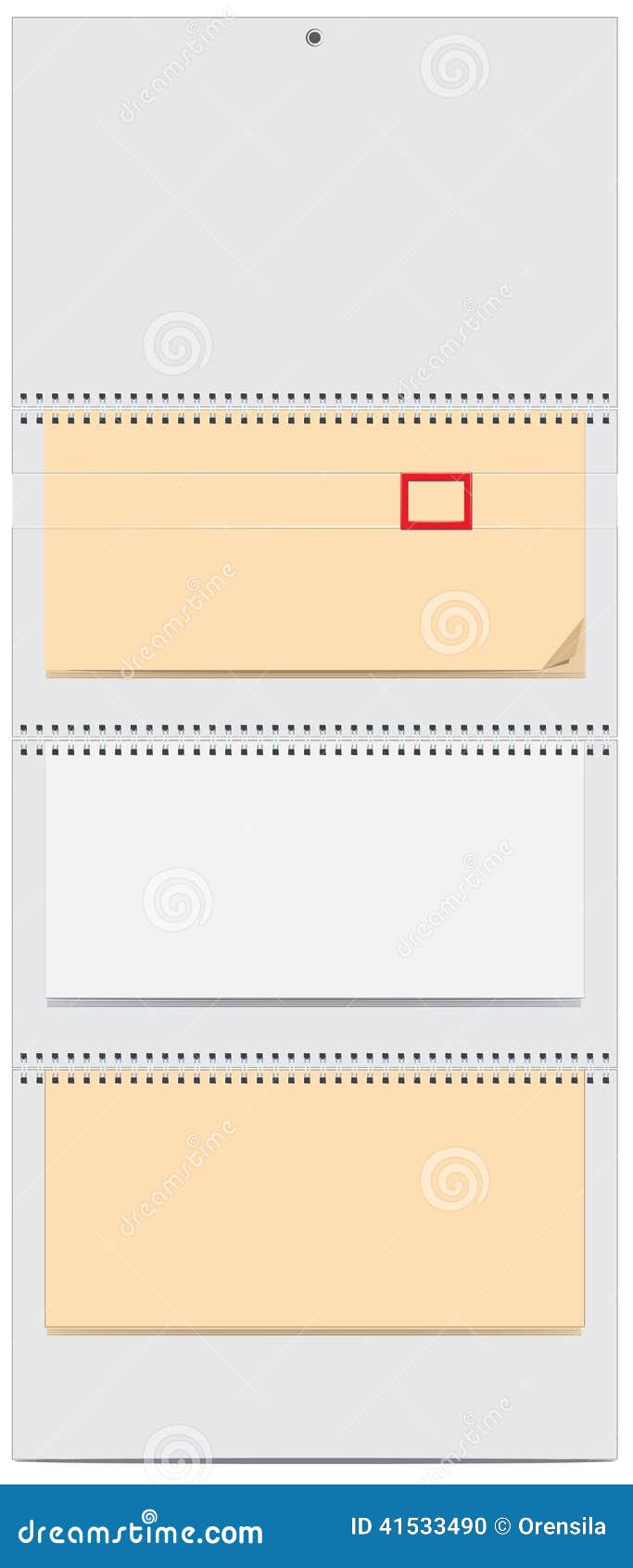 Blank Quarterly Calendar with Spring Stock Vector - Illustration of ...