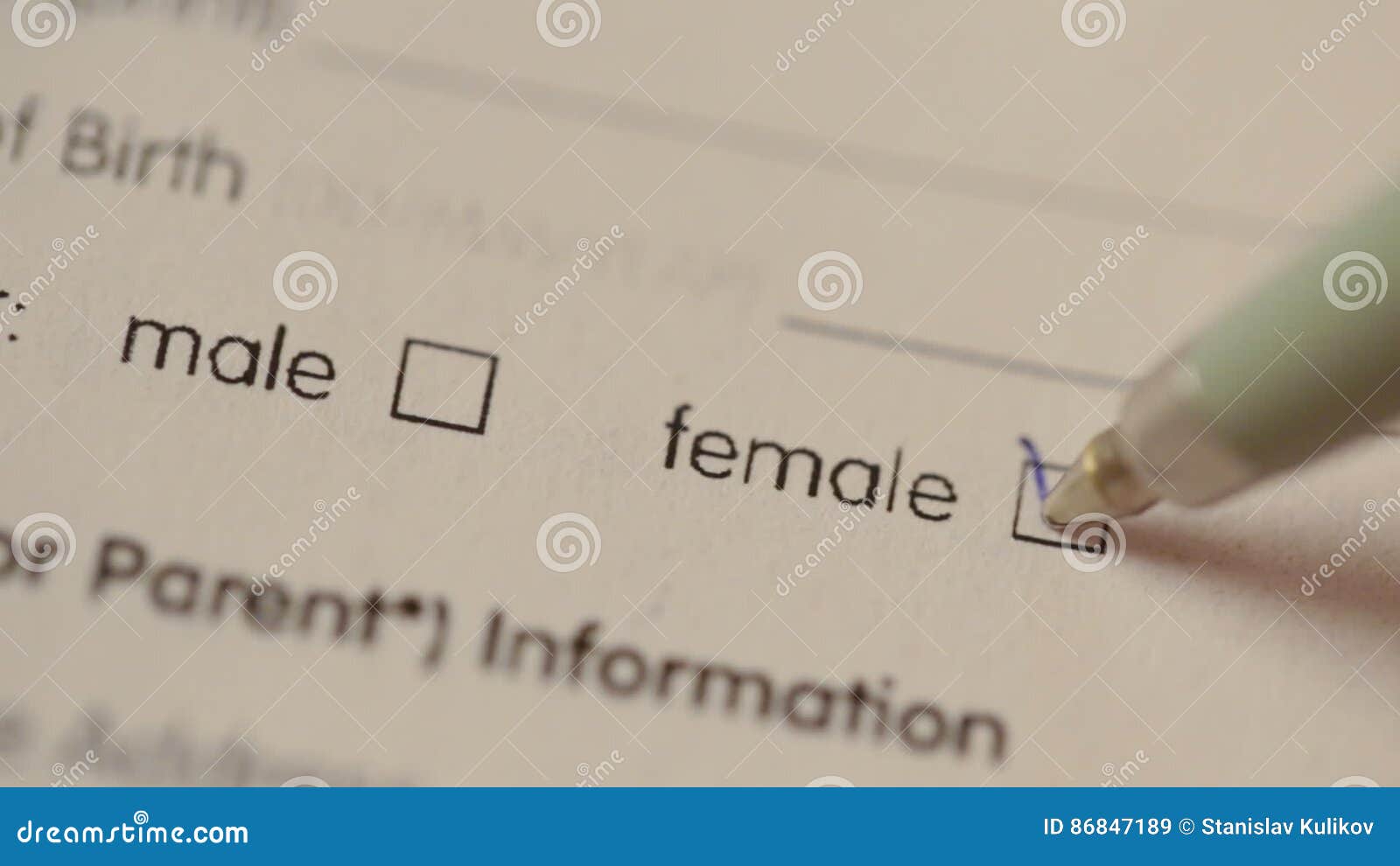 Blank Questionnaire with Gender Choice Check Boxes Stock Video - Video ...