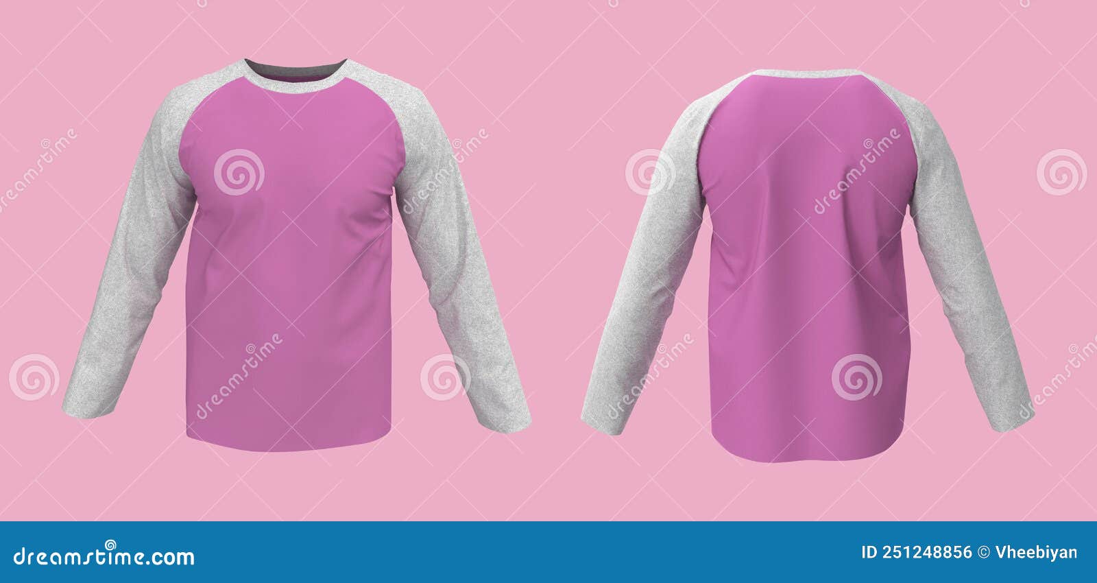 Blank Raglan Sweatshirt Mock Up In Front And Back Views Royalty-Free ...