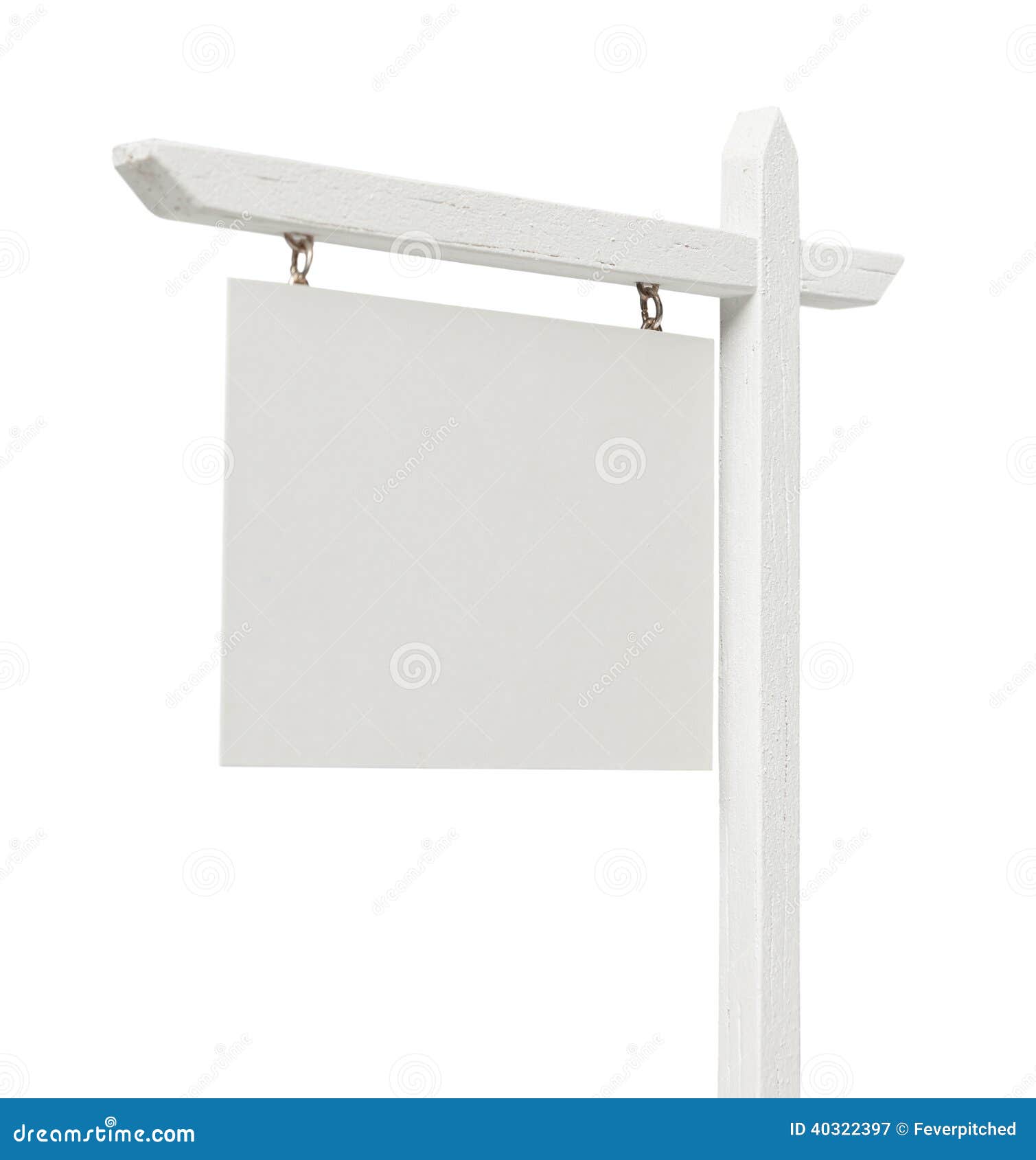Blank Real Estate Sign on White with Clipping Path Stock Image - Image ...