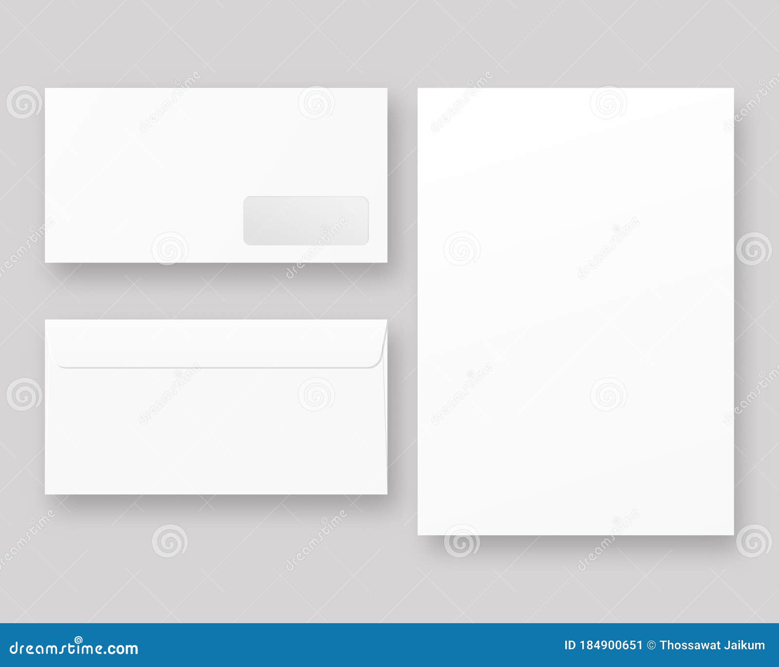 Blank Realistic Closed Envelope Front and Back View. Stock Vector ...
