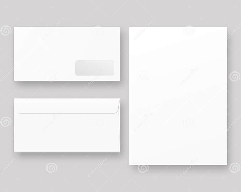 Blank Realistic Closed Envelope Front and Back View. Stock Vector ...