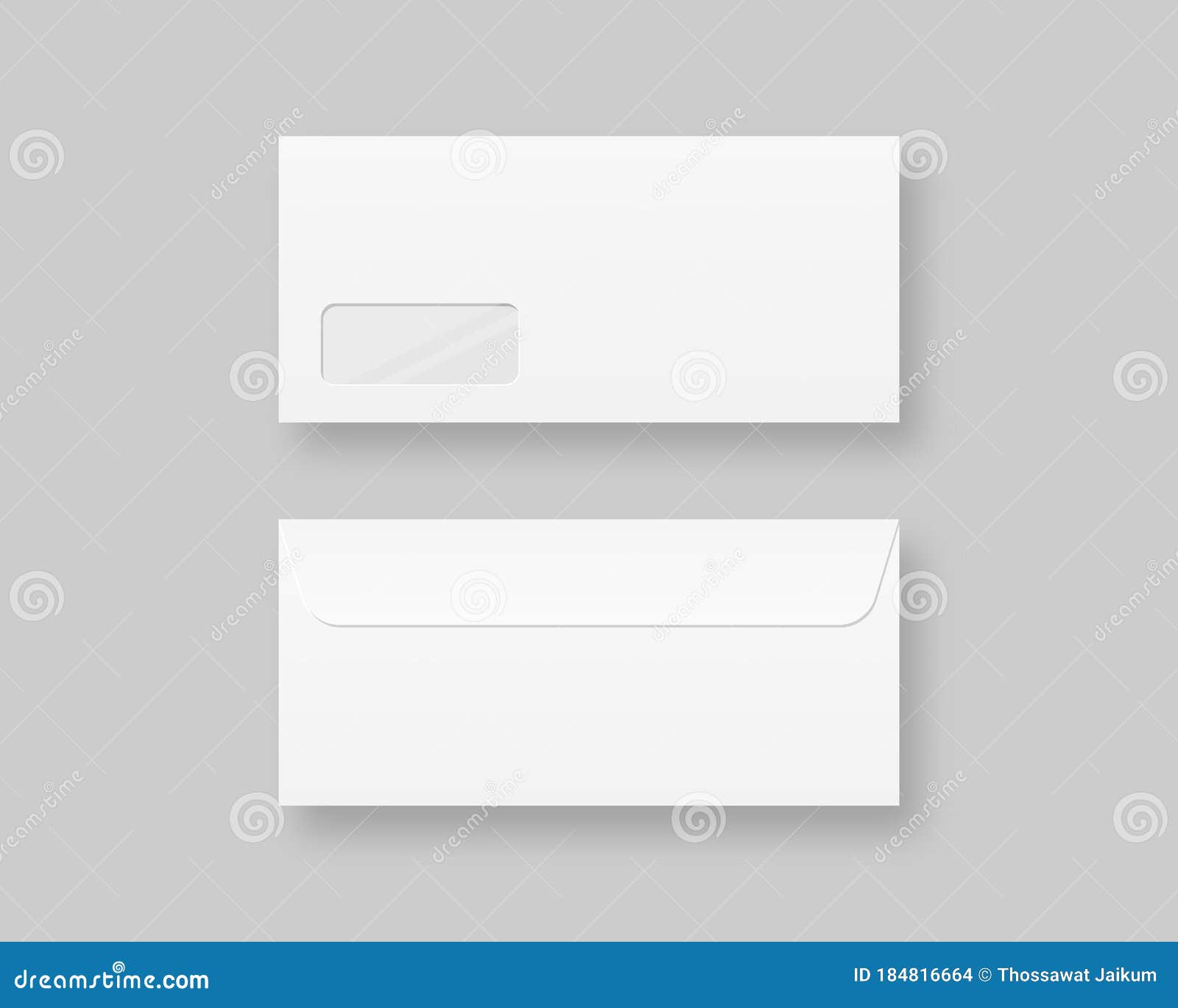 Envelope Front And Back Mockup Template Vector Illustration ...