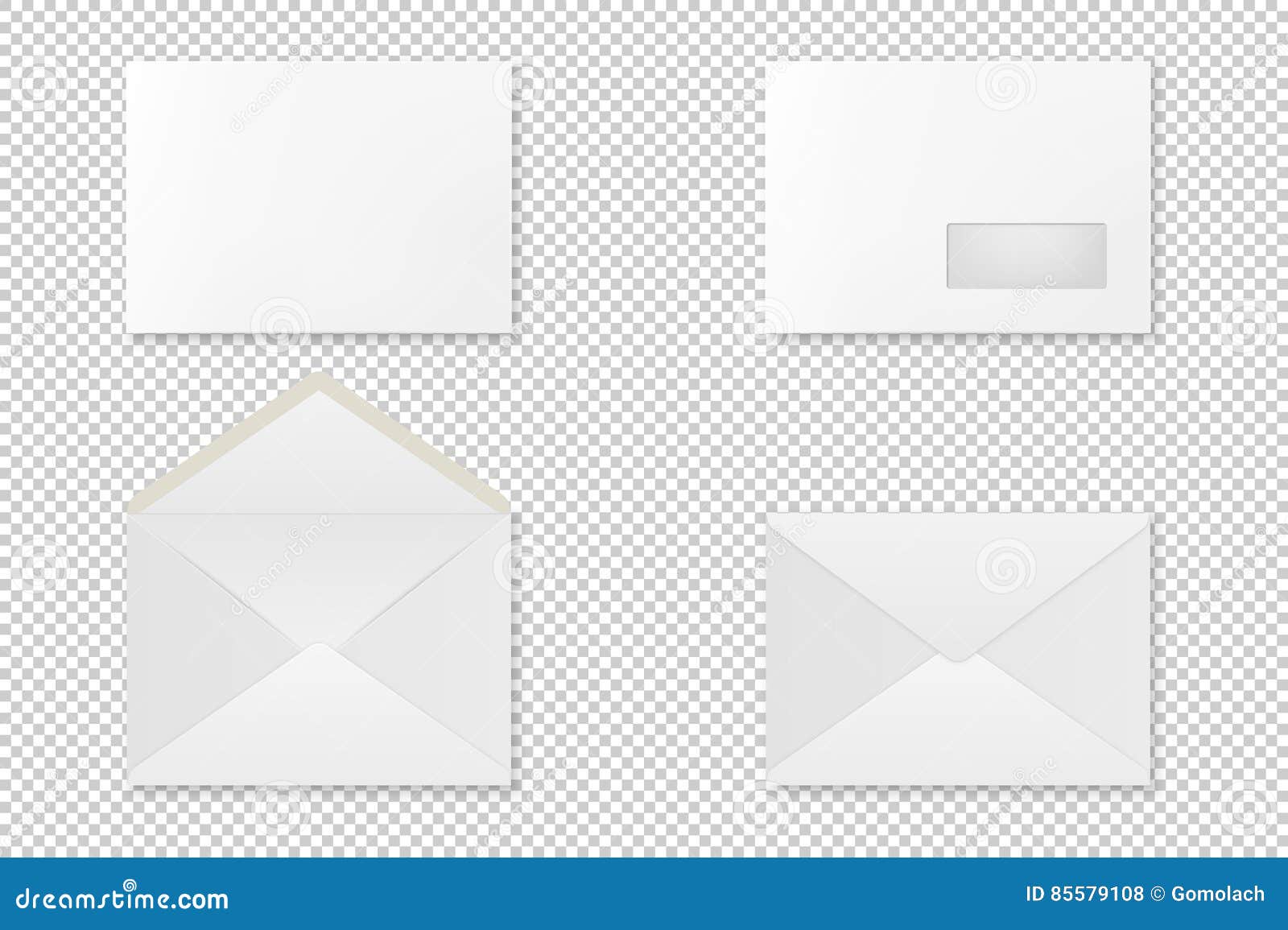 Blank Realistic Envelope Set. Vector Mockup. Stock Vector ...