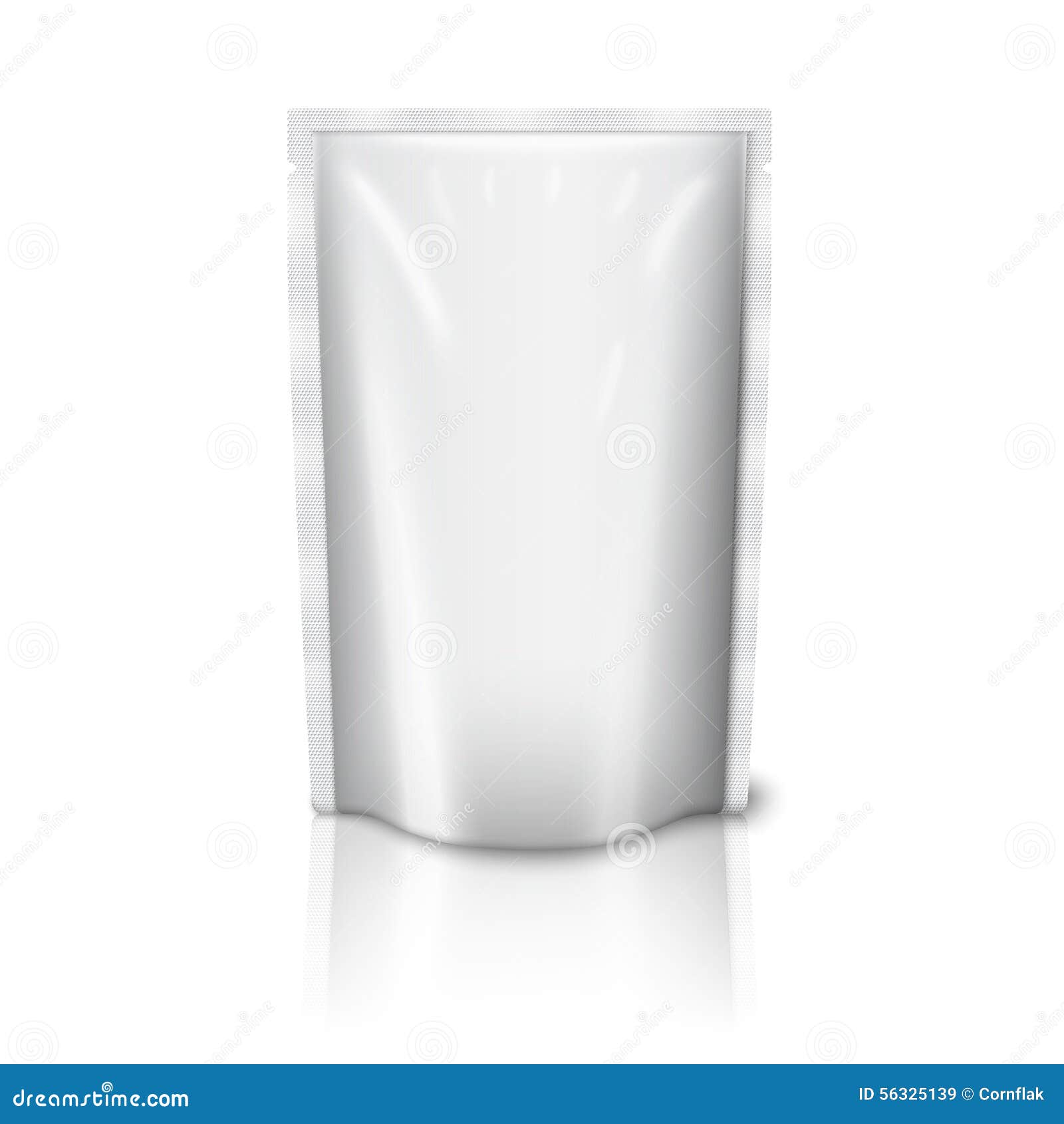 Blank Realistic Plastic Pouch Isolated on White Stock Vector ...