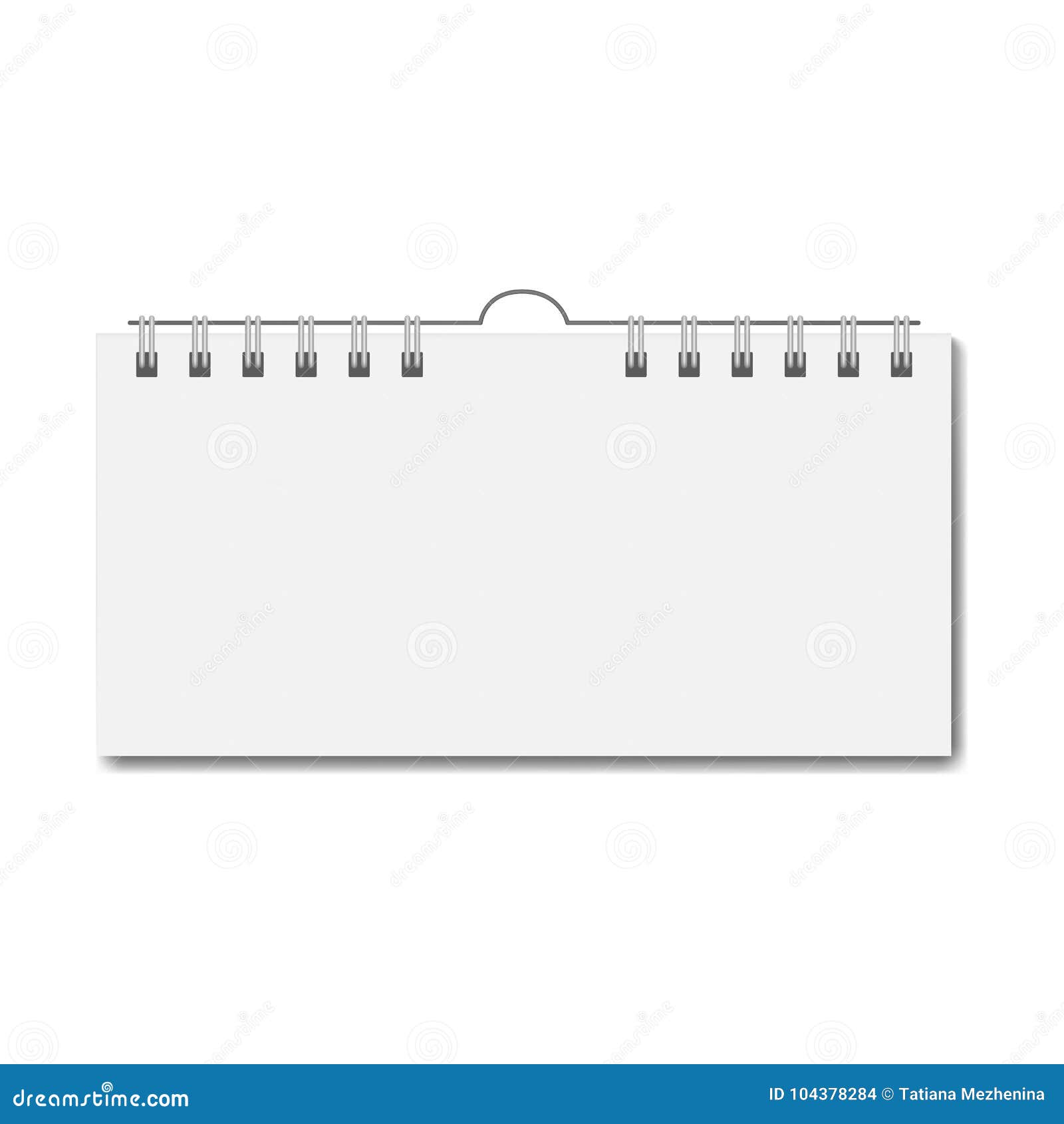 Blank Realistic Rectangular Calendar on Spiral Stock Vector ...