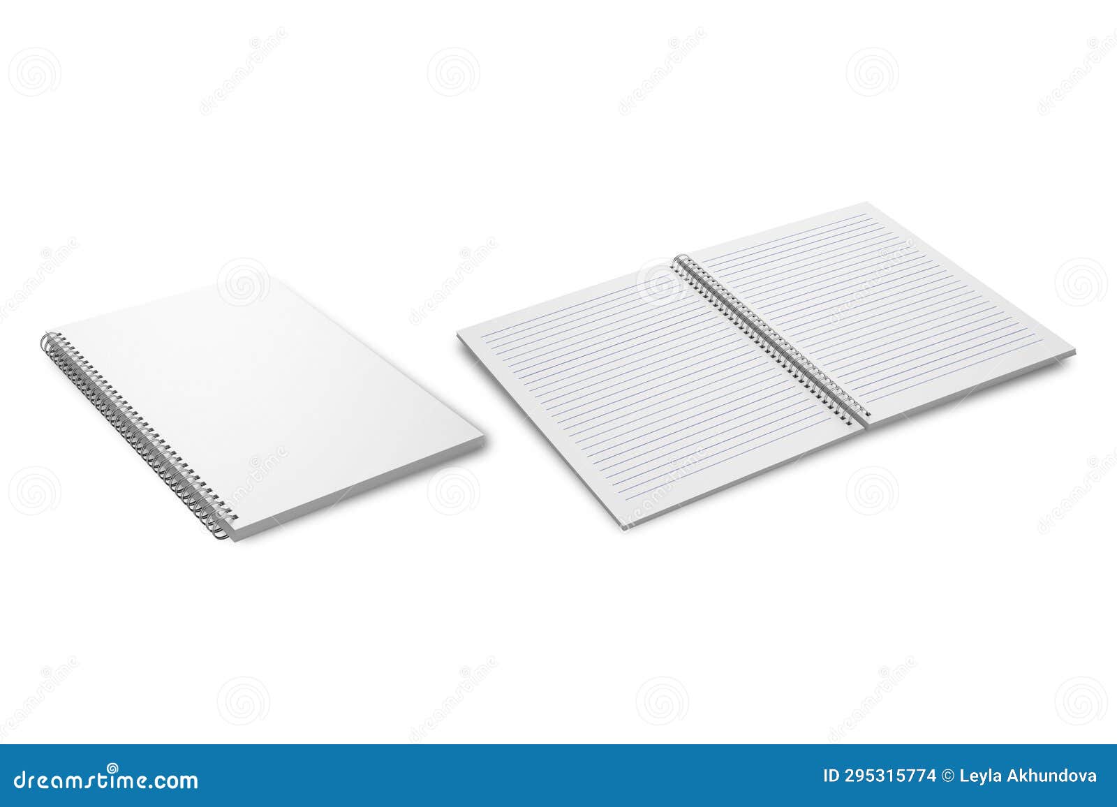 Blank Realistic Spiral Notepad Notebook Isolated on White Background ... Blank Realistic Spiral Notepad Notebook Isolated on White Background ...