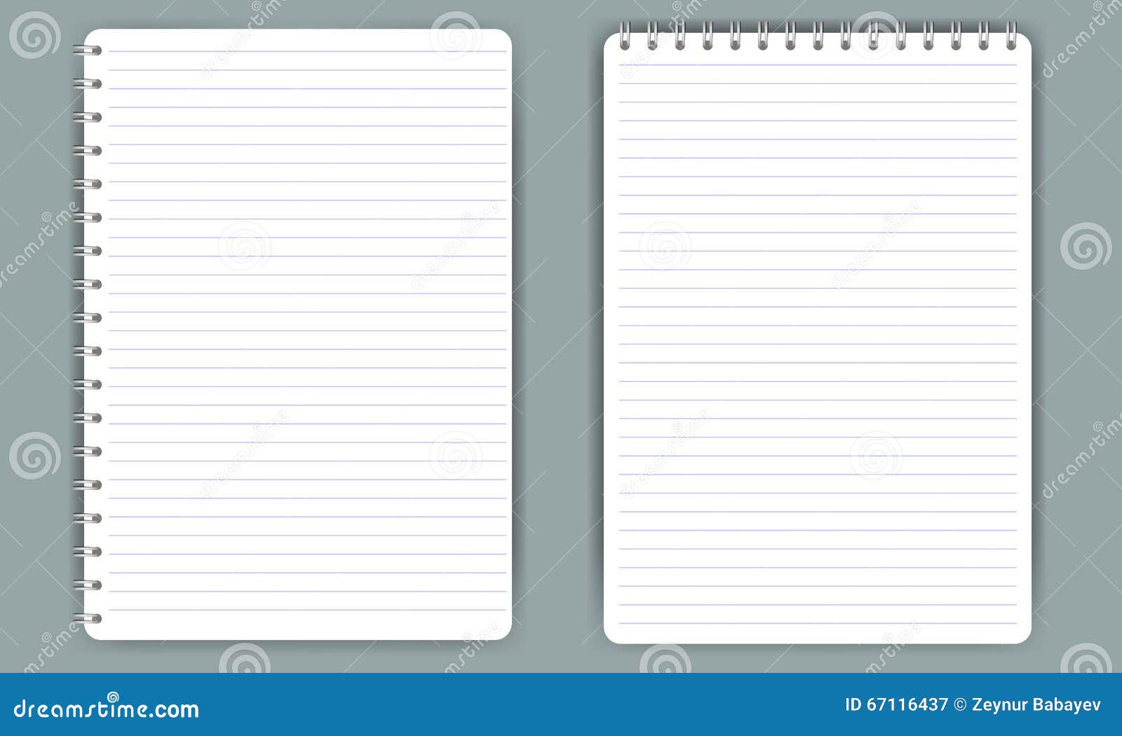 Blank Realistic Spiral Notepad Notebook Isolated on White Vector Stock ...