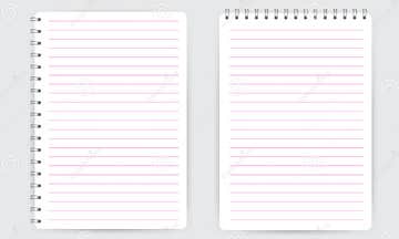 Blank Realistic Spiral Notepad Notebook with Lines Isolated Vector ...