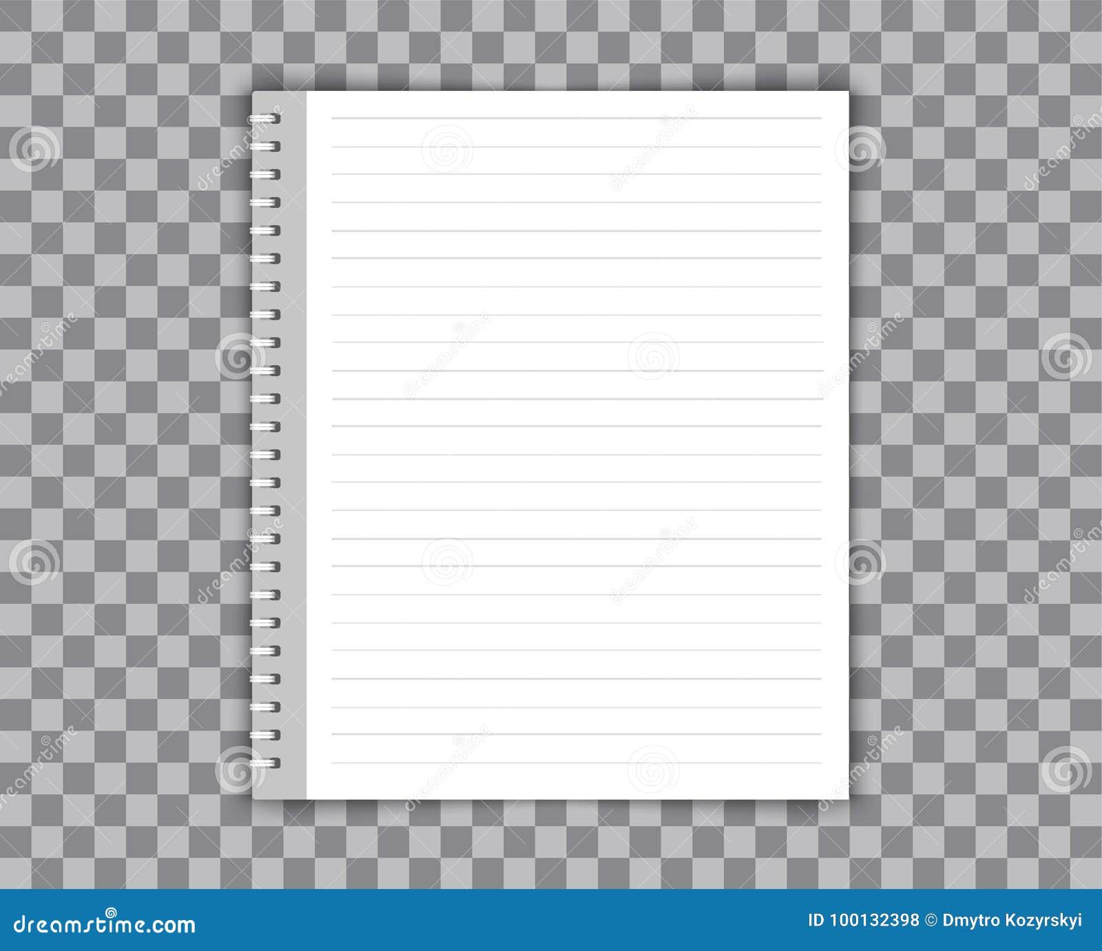 Blank Realistic Spiral Notepad Notebook on White Vector. Stock Vector ...