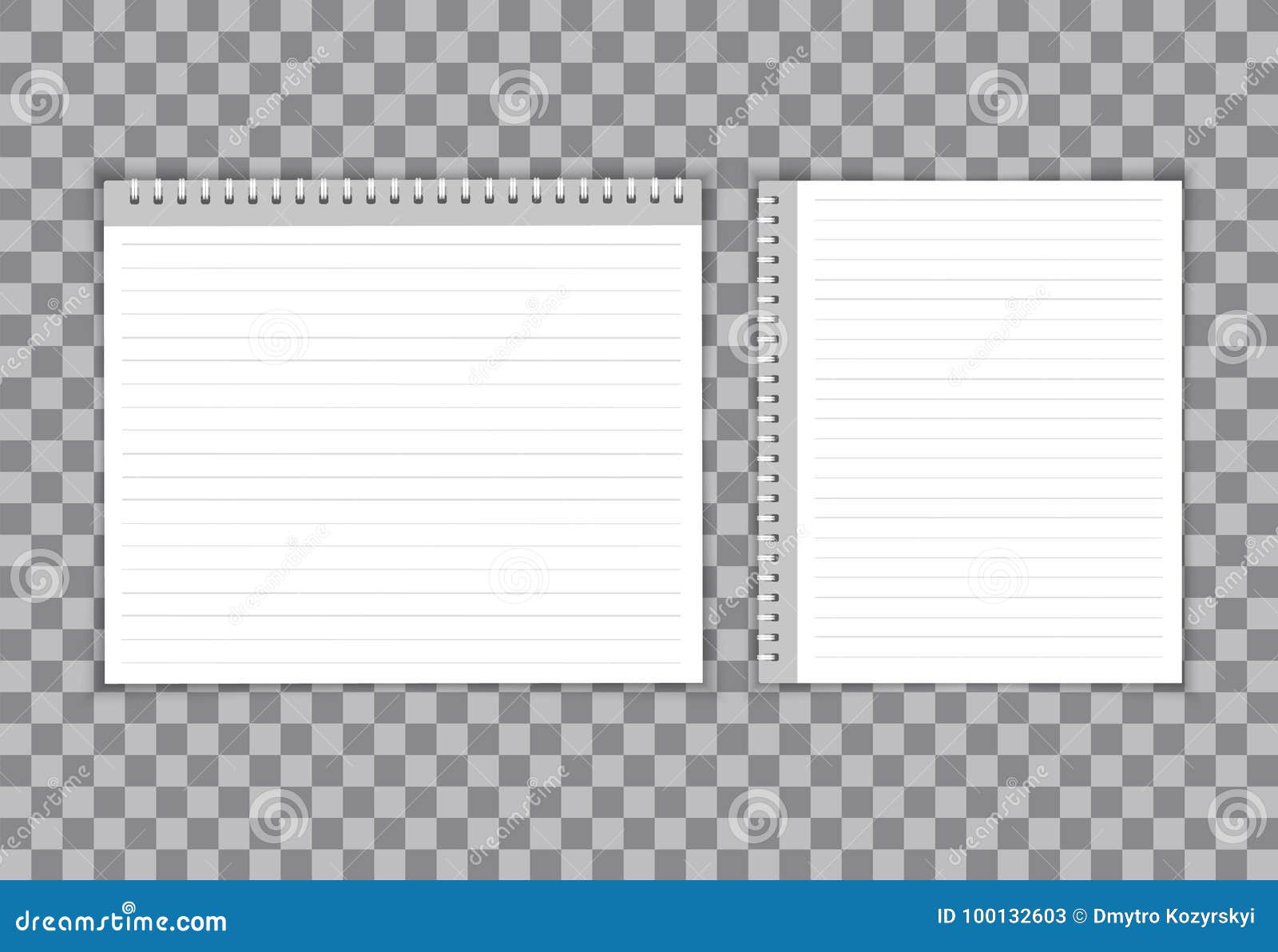 Blank Realistic Spiral Notepad Notebook on White Vector. Stock Vector ...