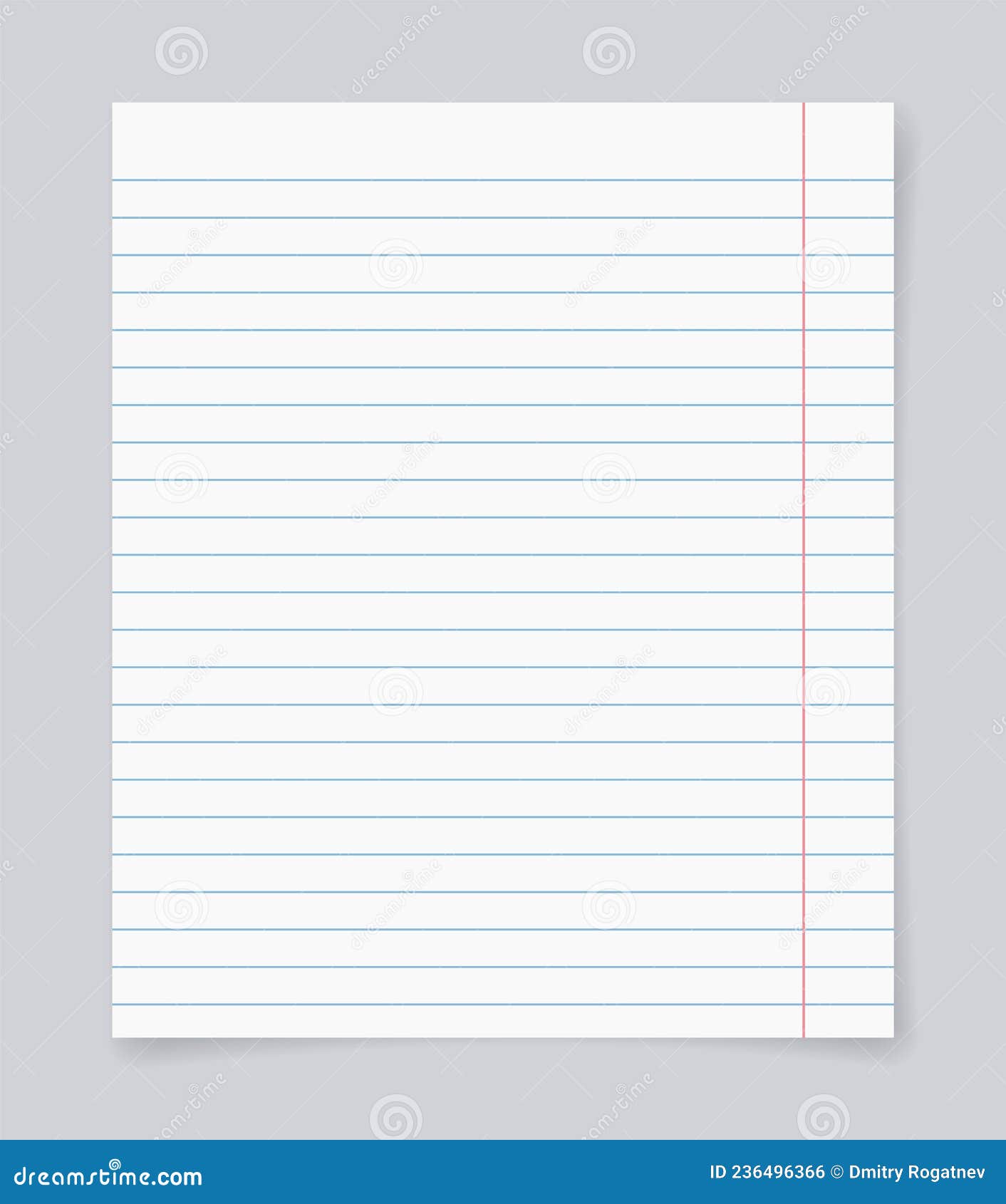 Blank Realistic Vector Horizontal Lined Notebook Stock Vector ...