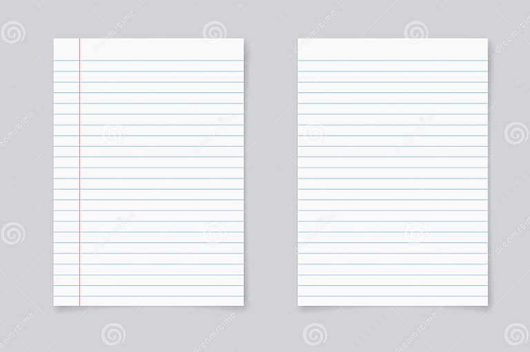 Blank Realistic Vector Horizontal Lined Notebook Stock Vector ...