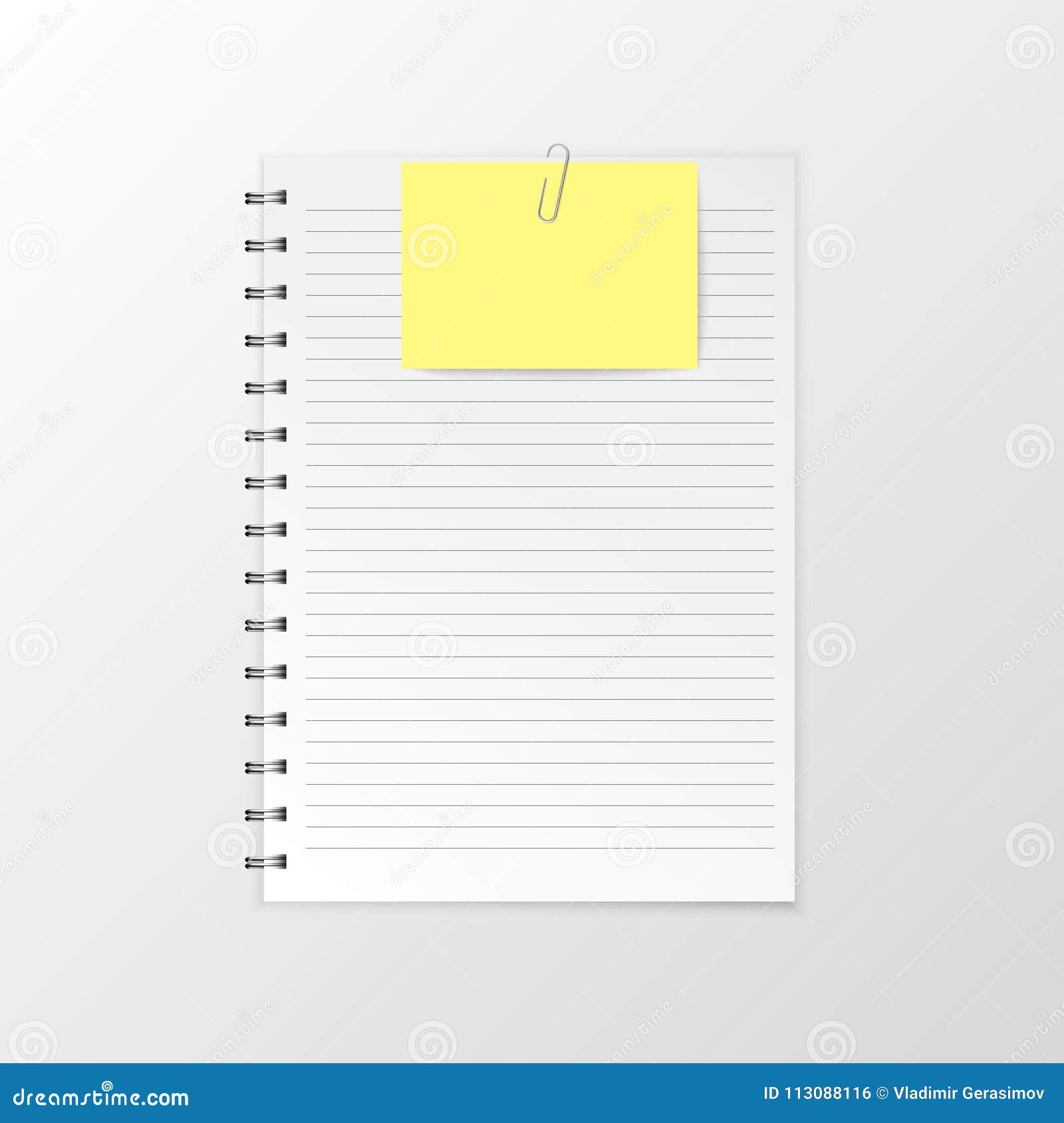 Blank Realistic Vector Notebook. Flat Vector Illustration Spiral ...