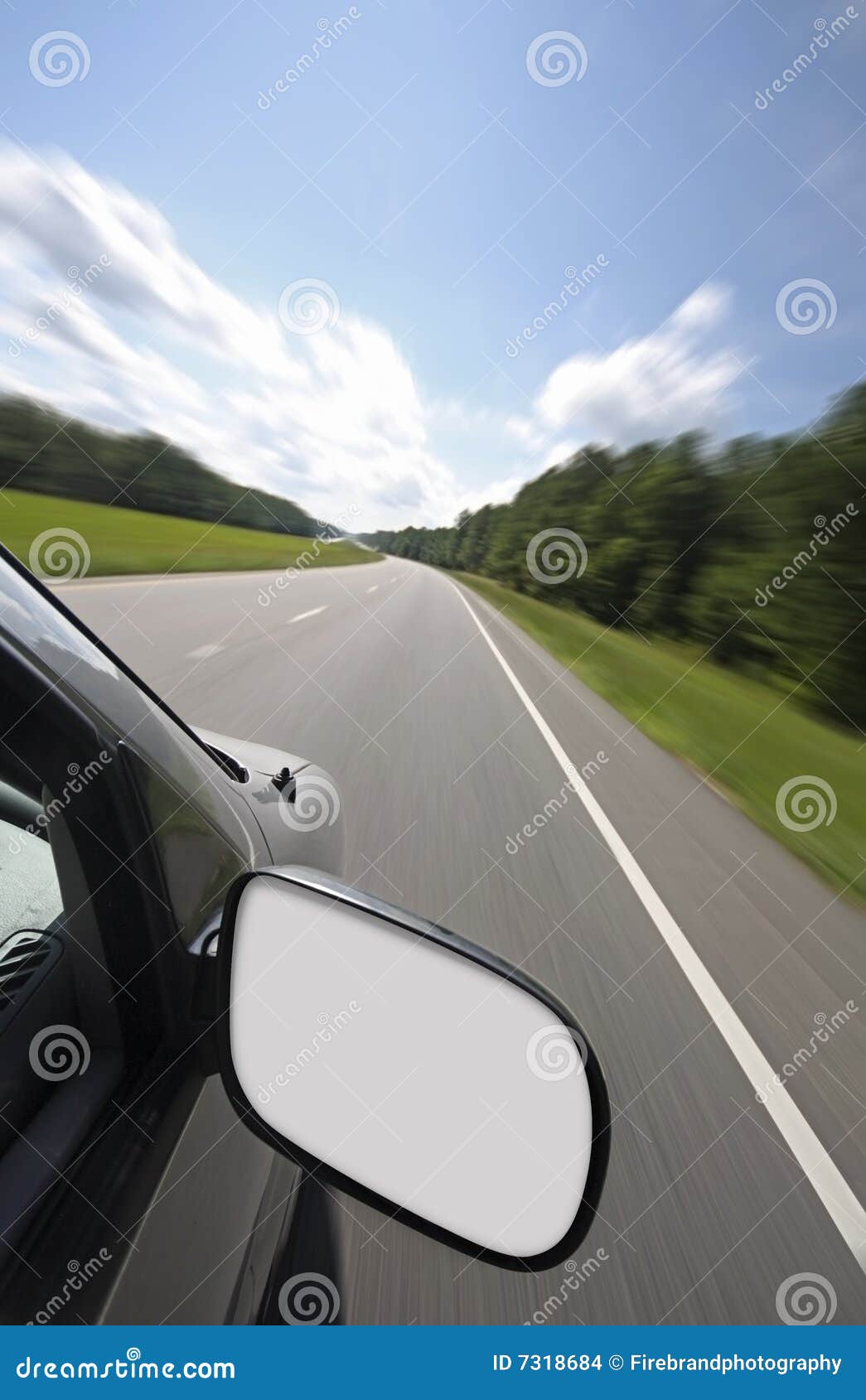 Blank rear view mirror stock photo. Image of street, scenery - 7318684