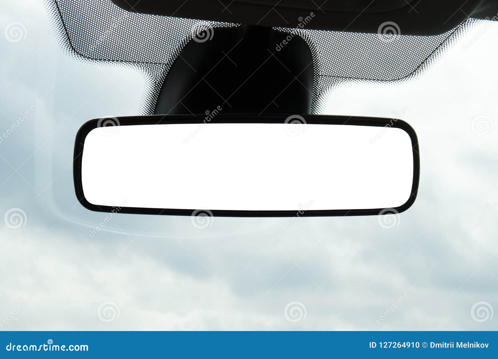 Blank Rear View Mirror with a Clipping Path. Empty Space for Design ...