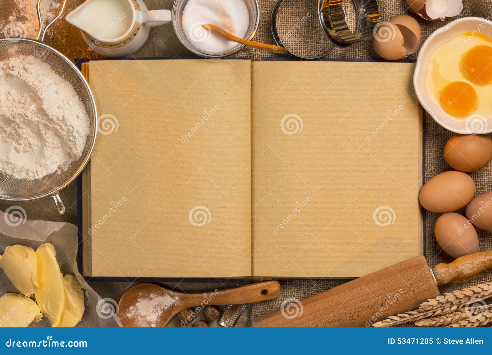 Blank Recipe Book - Baking - Space for Text Stock Image - Image of ...