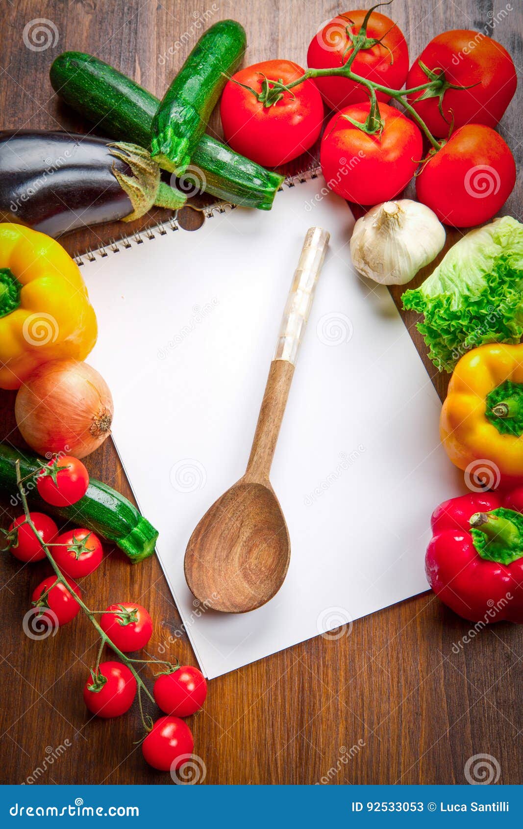 Blank Recipe Book and Food Ingredients Stock Image - Image of onion ...