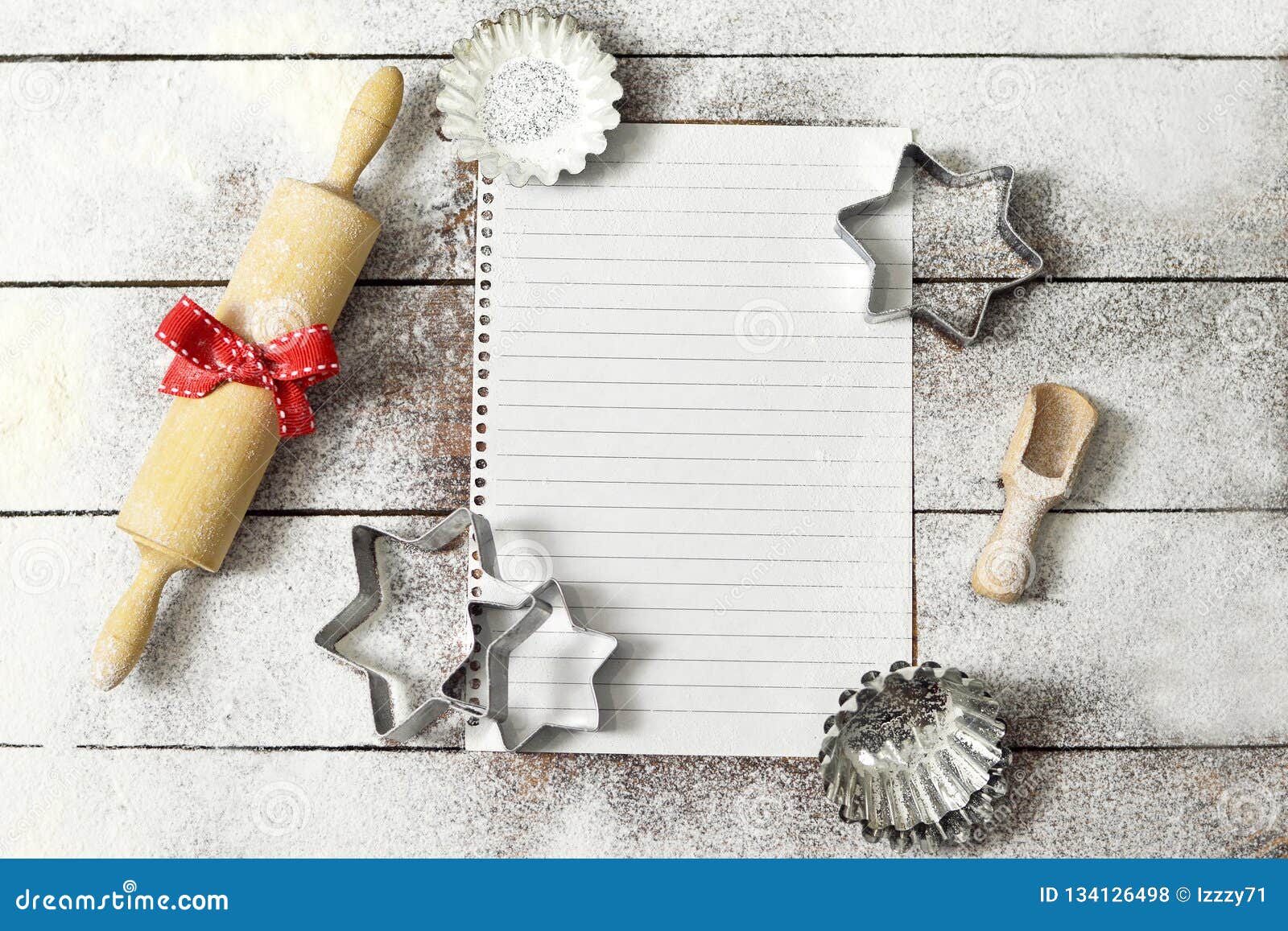 Blank Recipe Paper and Baking Utensils Stock Photo - Image of food ...