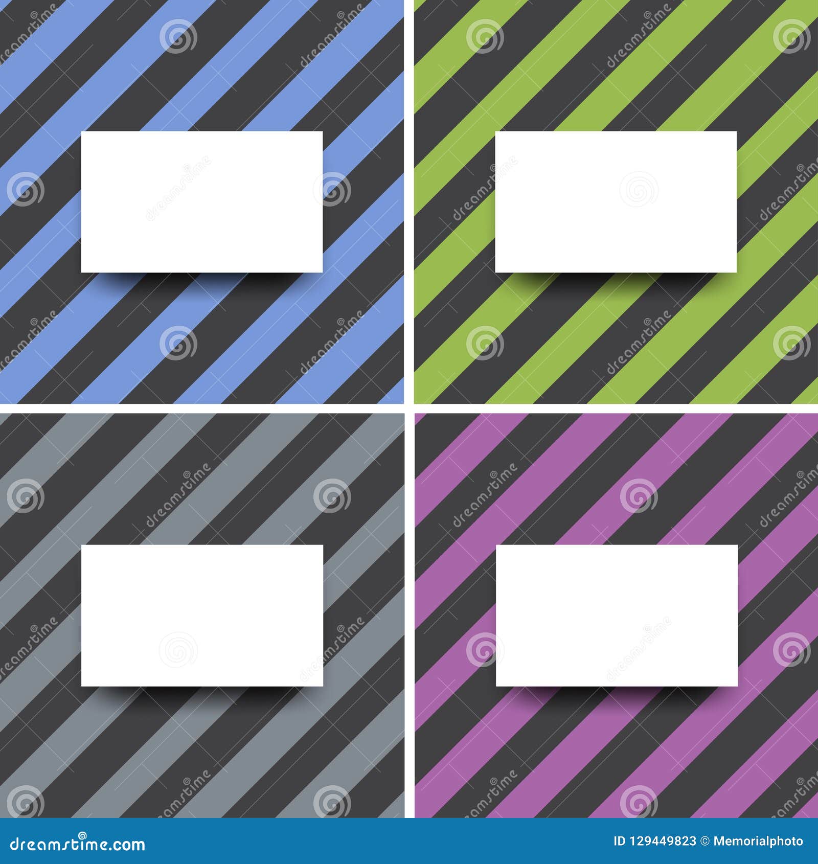Blank Rectangle Card Template Minimal Design, Stripe Background Stock ...