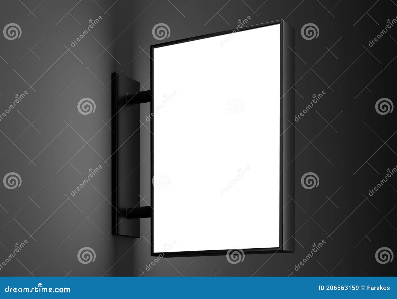 Blank Rectangle Light Box Sign Mockup with Copy Space Stock ...