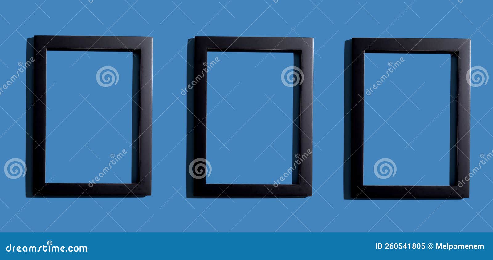 Blank Rectangle Picture Frames Stock Image - Image of three, dark ...