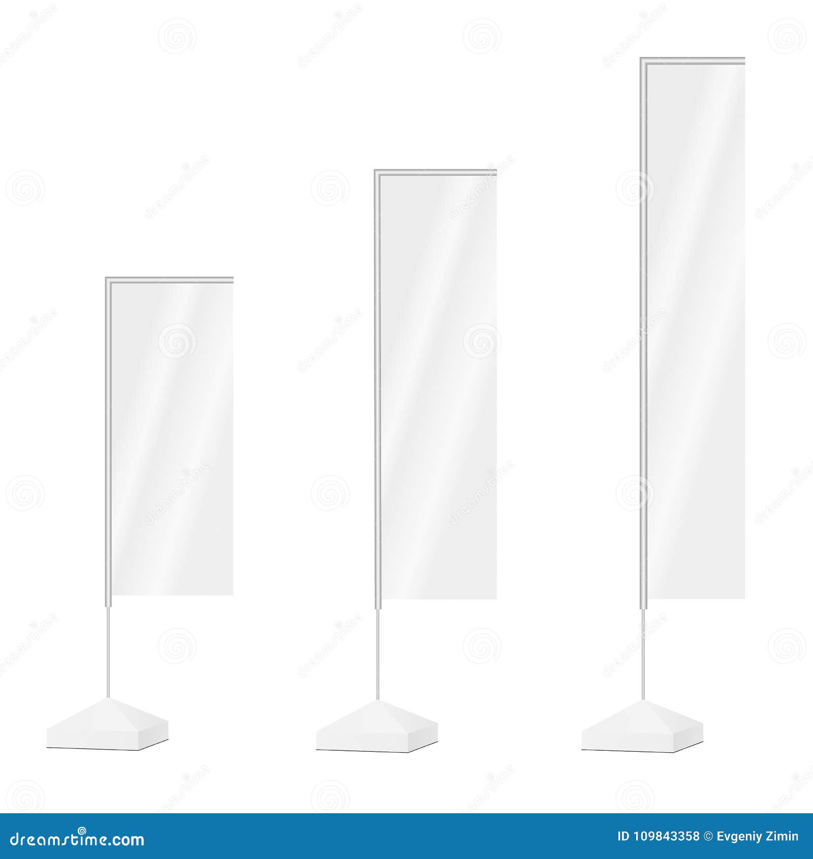 Blank rectangular flags stock vector. Illustration of sale - 109843358