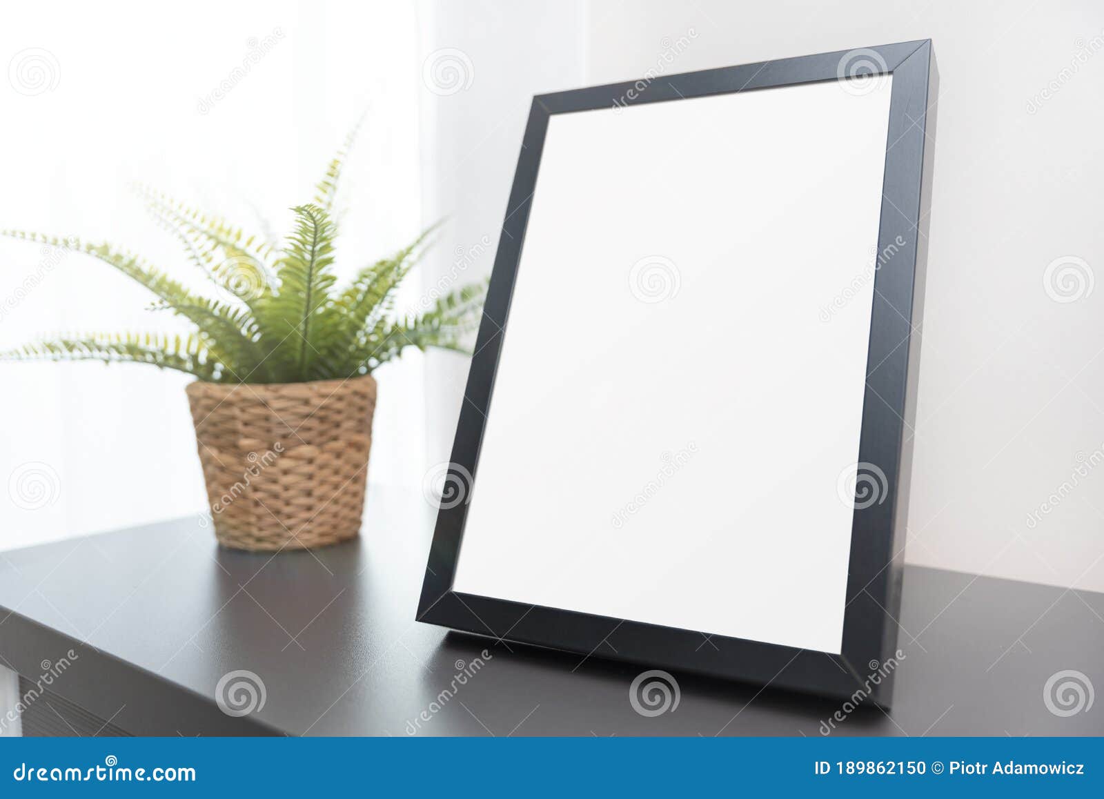 Blank Rectangular Mockup Photo Frame Stock Photo - Image of shadow ...