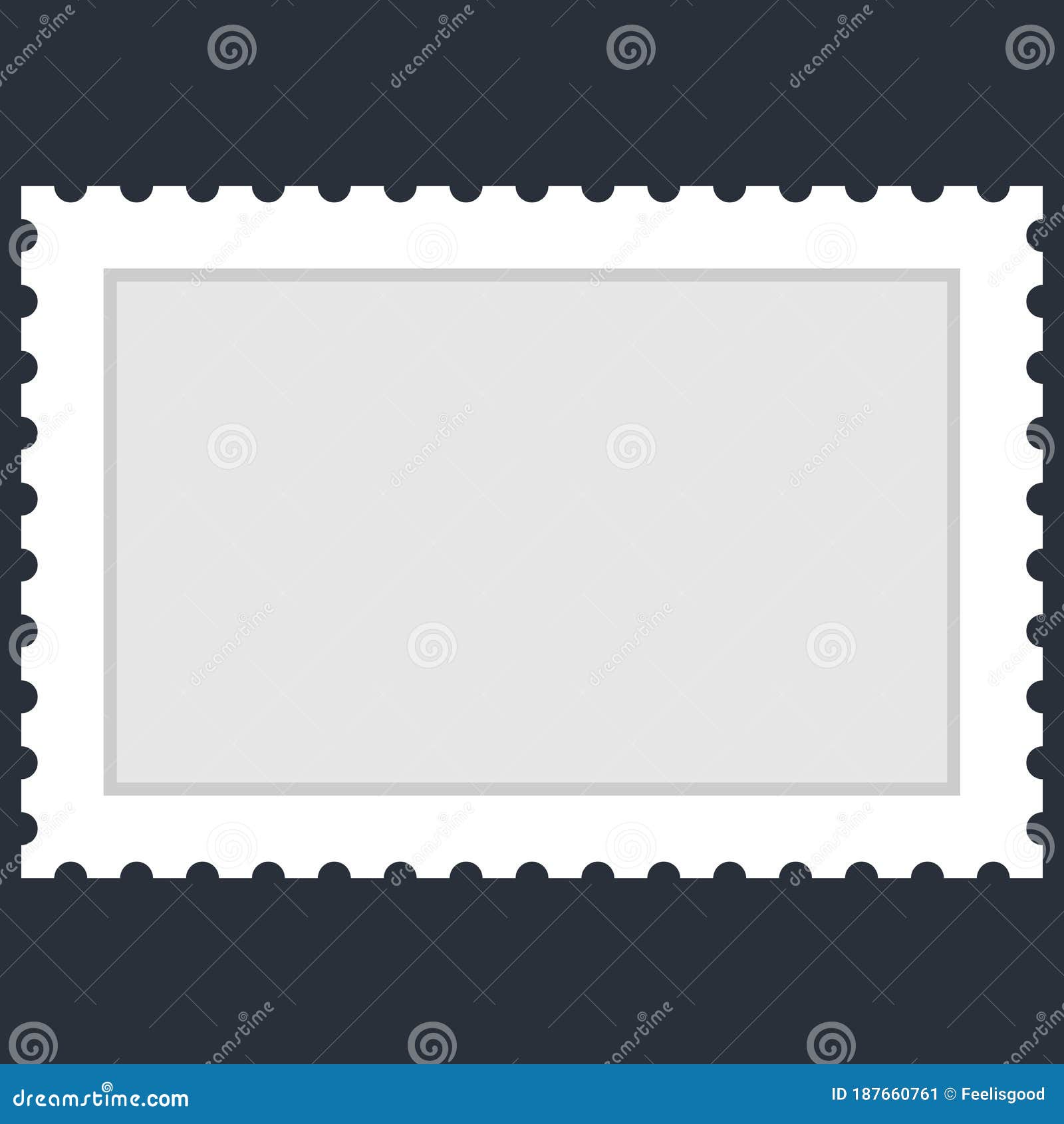 Blank Rectangular Postage Stamp Stock Vector - Illustration of border ...