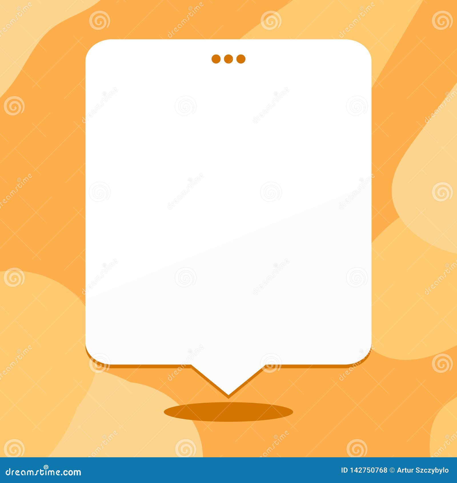 Blank Rectangular Shape Speech Bubble with 3 Punch Holes. White Empty ...