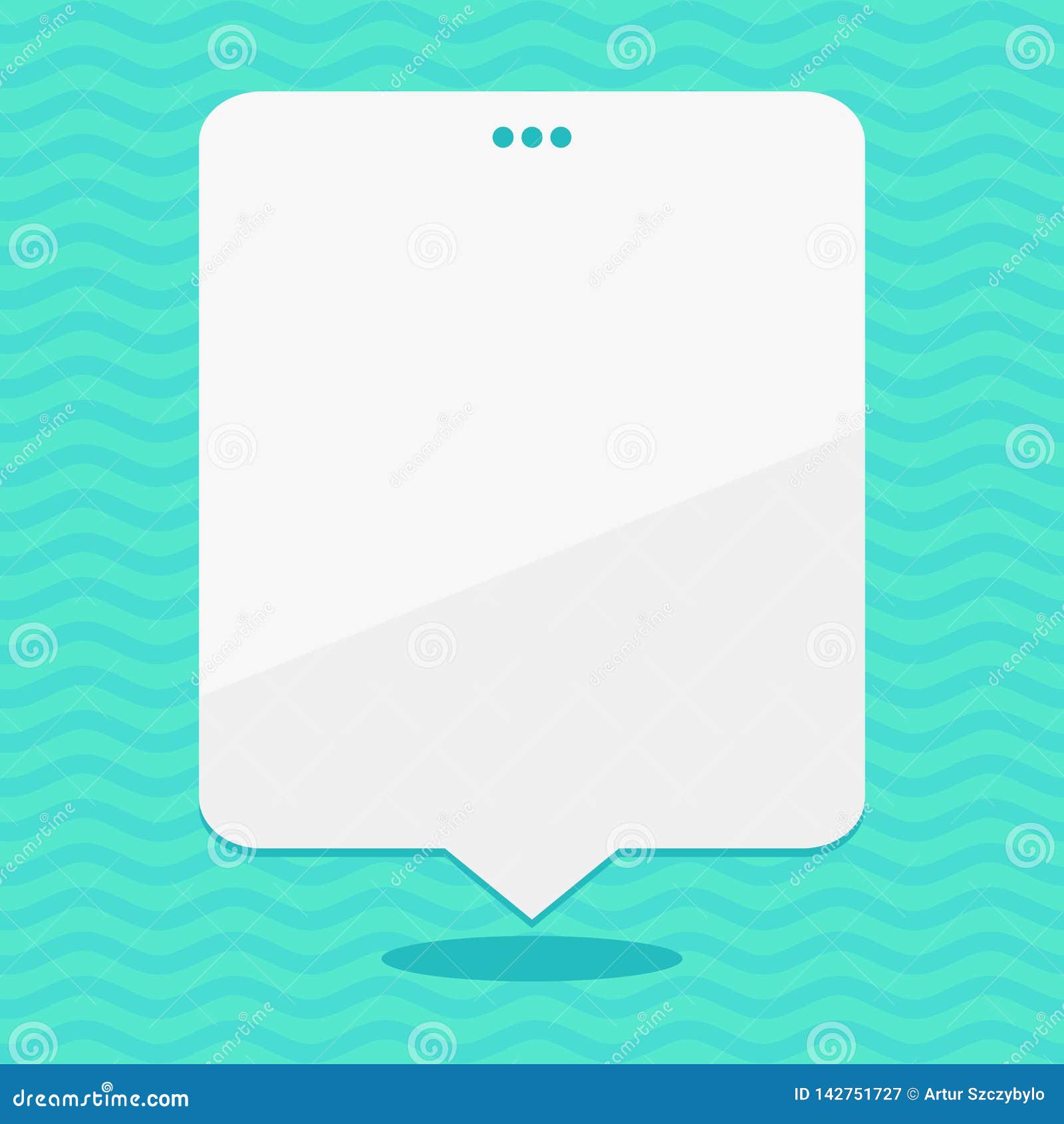 Blank Rectangular Shape Speech Bubble with 3 Punch Holes. White Empty ...