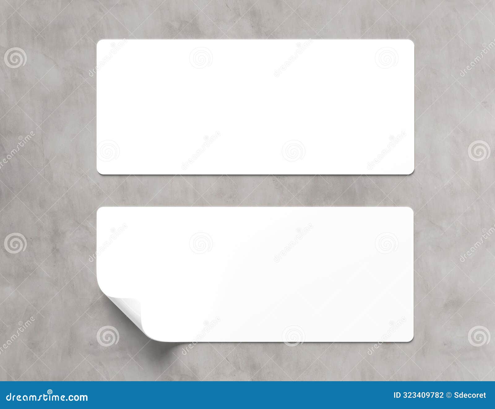 Blank Rectangular Sticker Mockup Isolated. Large Label Template. 3D ...