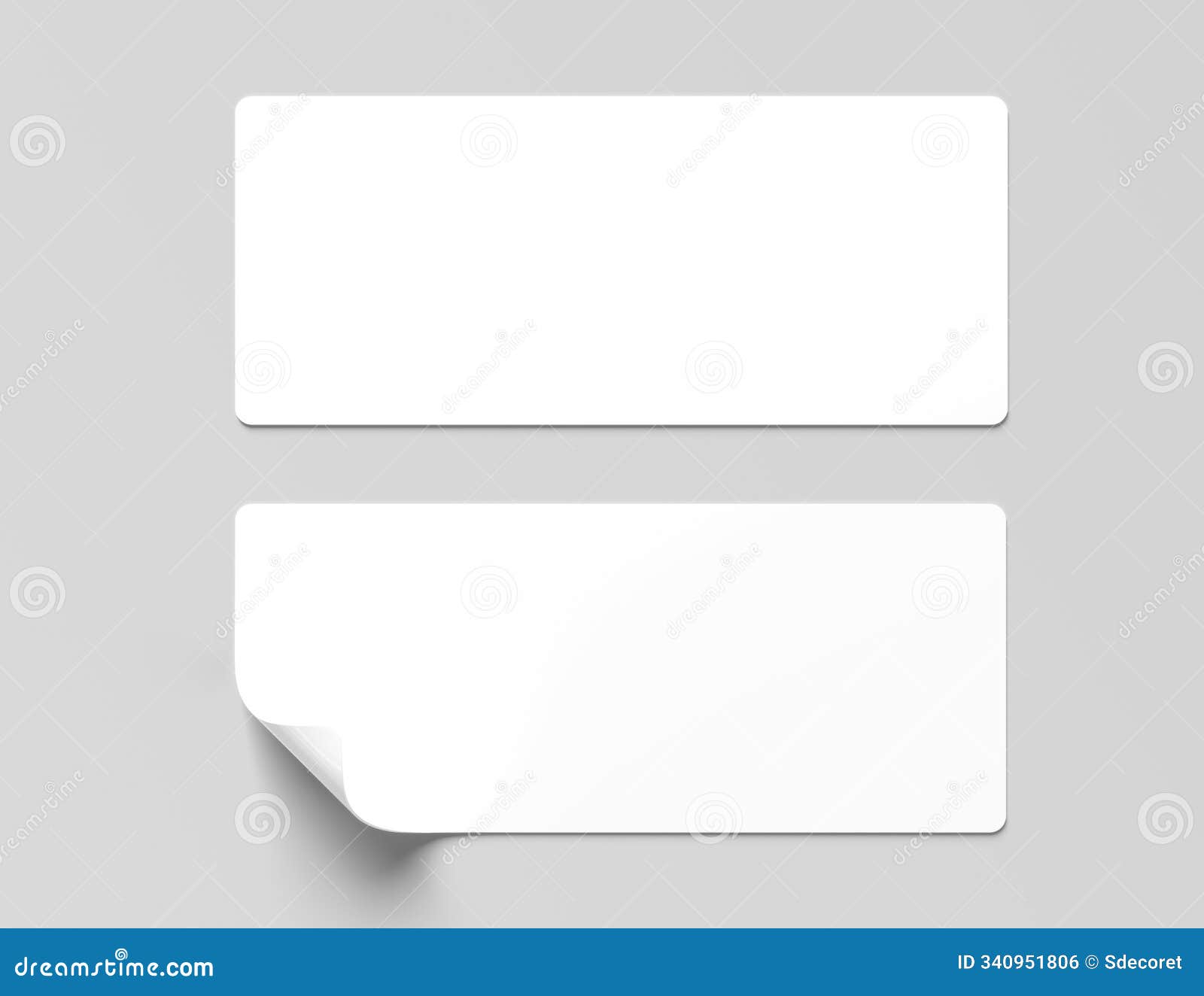 Blank Rectangular Sticker Mockup Isolated. Large Label Template. 3D ...