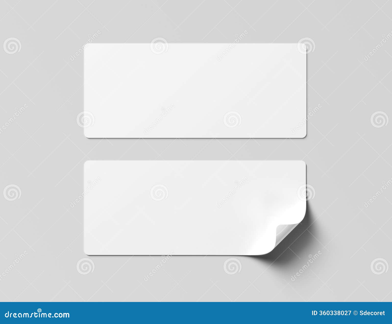 Blank Rectangular Sticker Mockup Isolated. Large Label Template. 3D ...