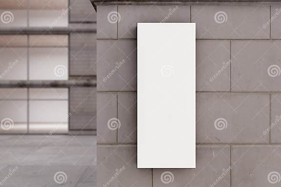 Blank Rectangular Stopper on Concrete Building. Ad and Sign Concept ...
