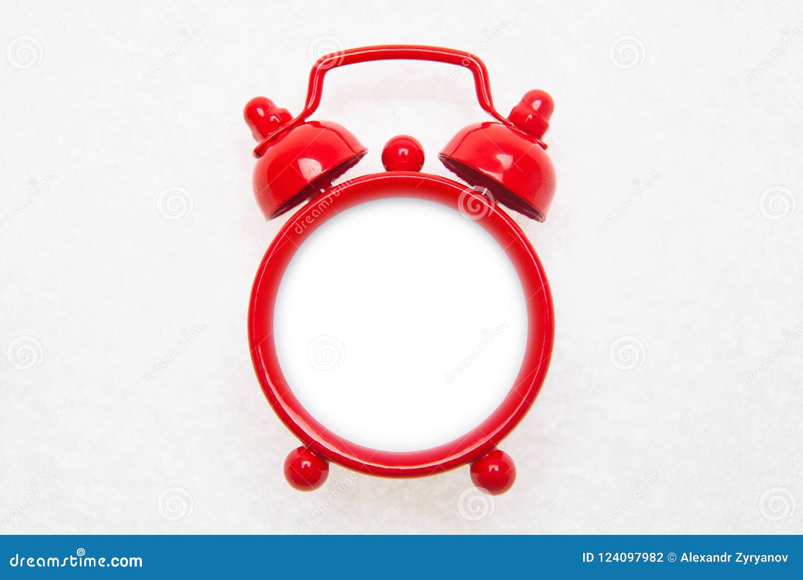 Blank Red Alarm Clock on the White Background Stock Photo - Image of ...