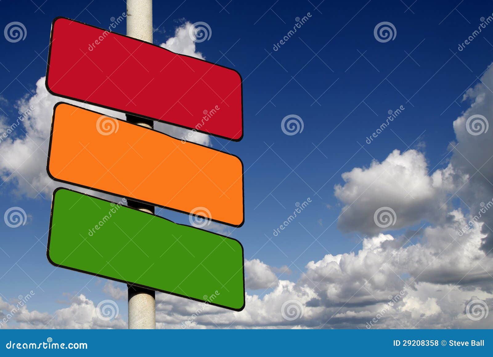 Blank Red, Amber and Green Signs Stock Photo - Image of street, show ...