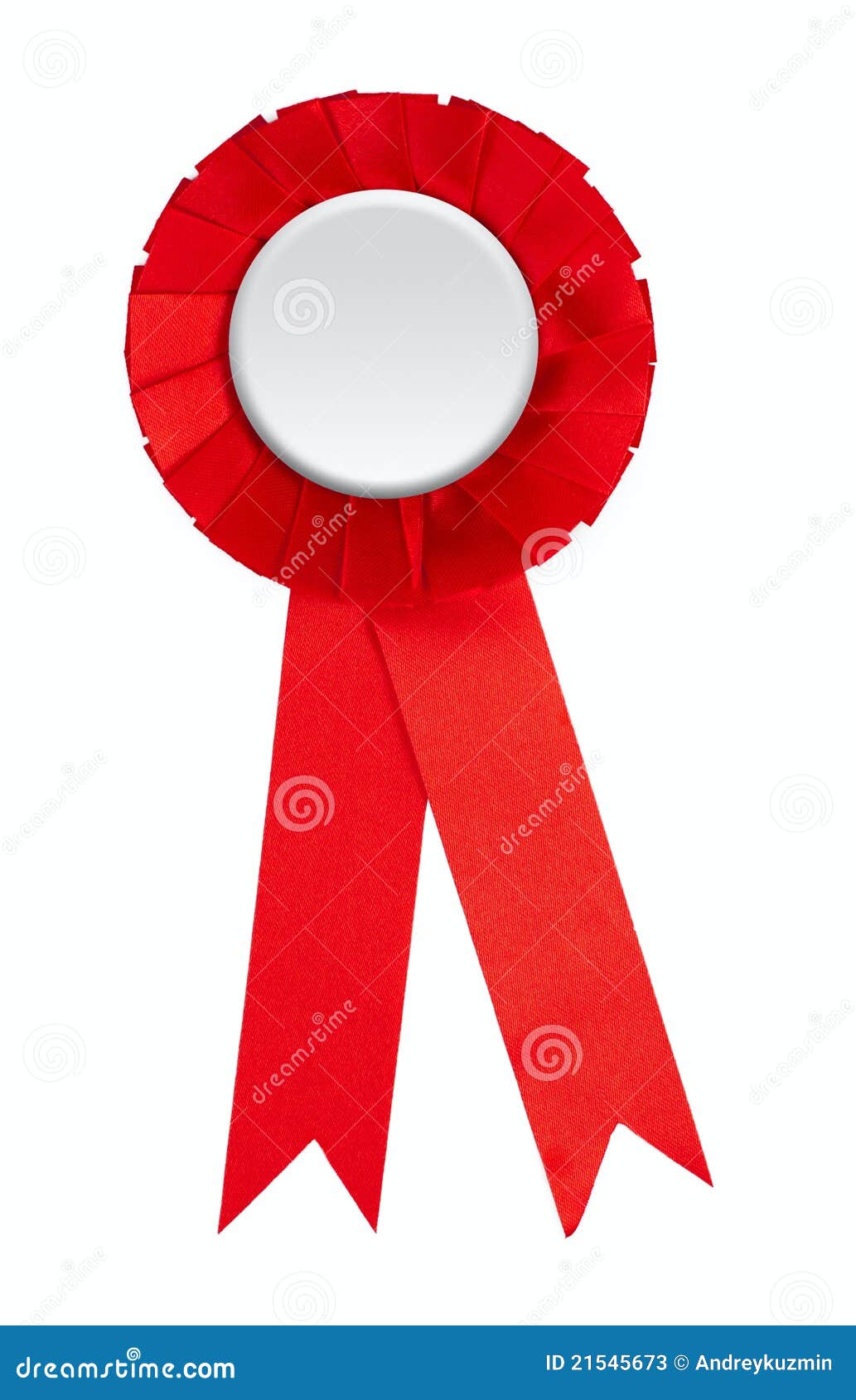 Blank Red Award Winning Ribbon Rosette Isolated Stock Image - Image of ...