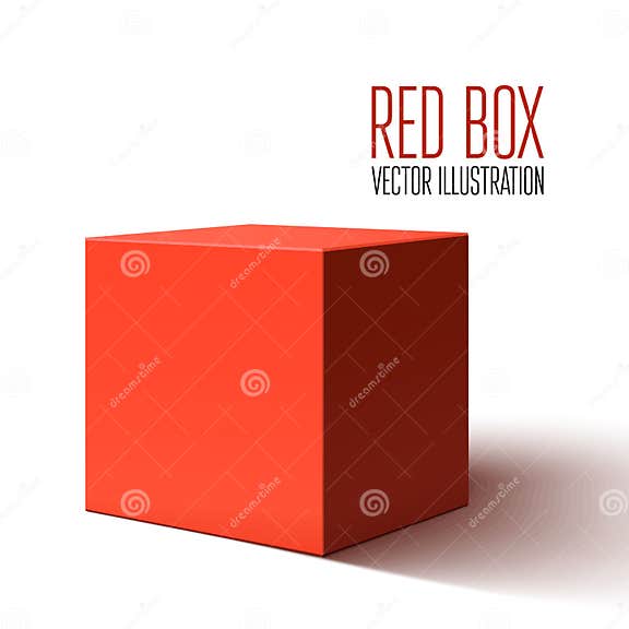 Blank Red Box Isolated on White Background Stock Vector - Illustration ...